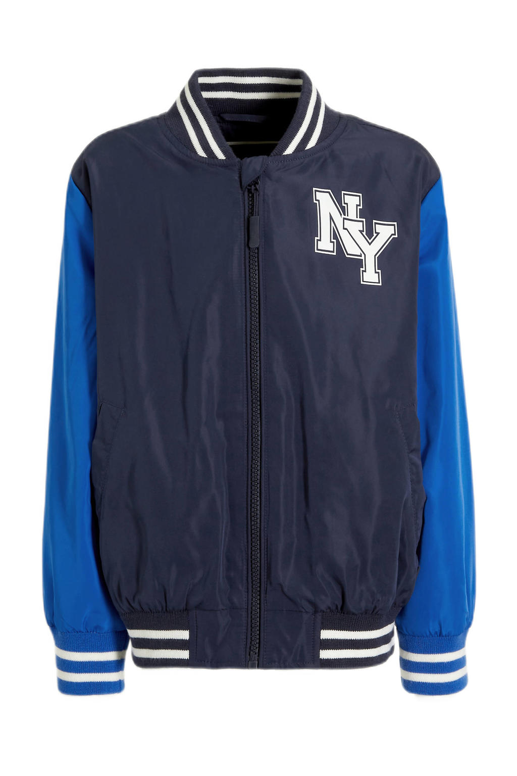 Orange Stars baseball jacket Marten donkerblauw/blauw | wehkamp