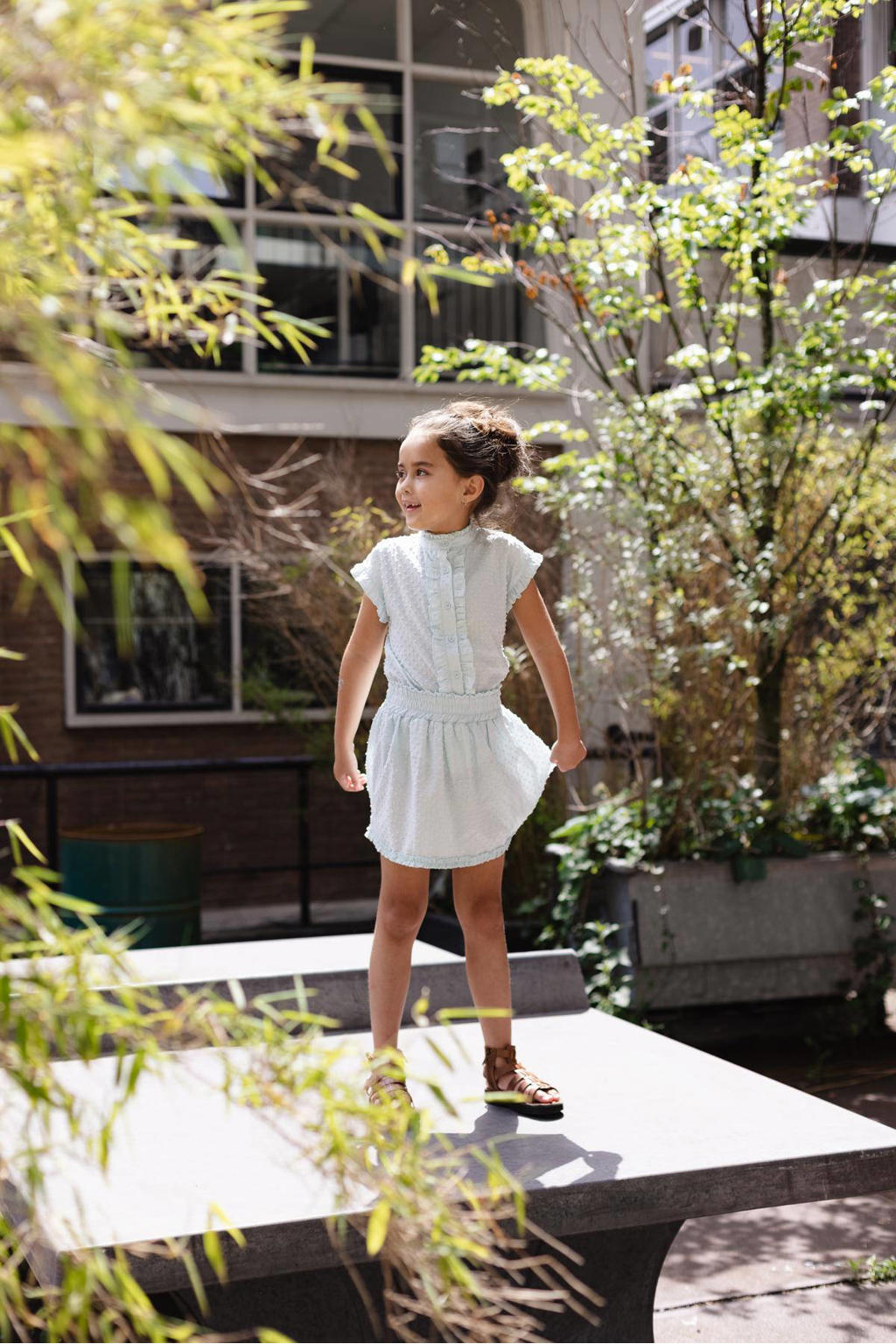 LEVV rok LDUNYA met all over print lichtblauw | wehkamp