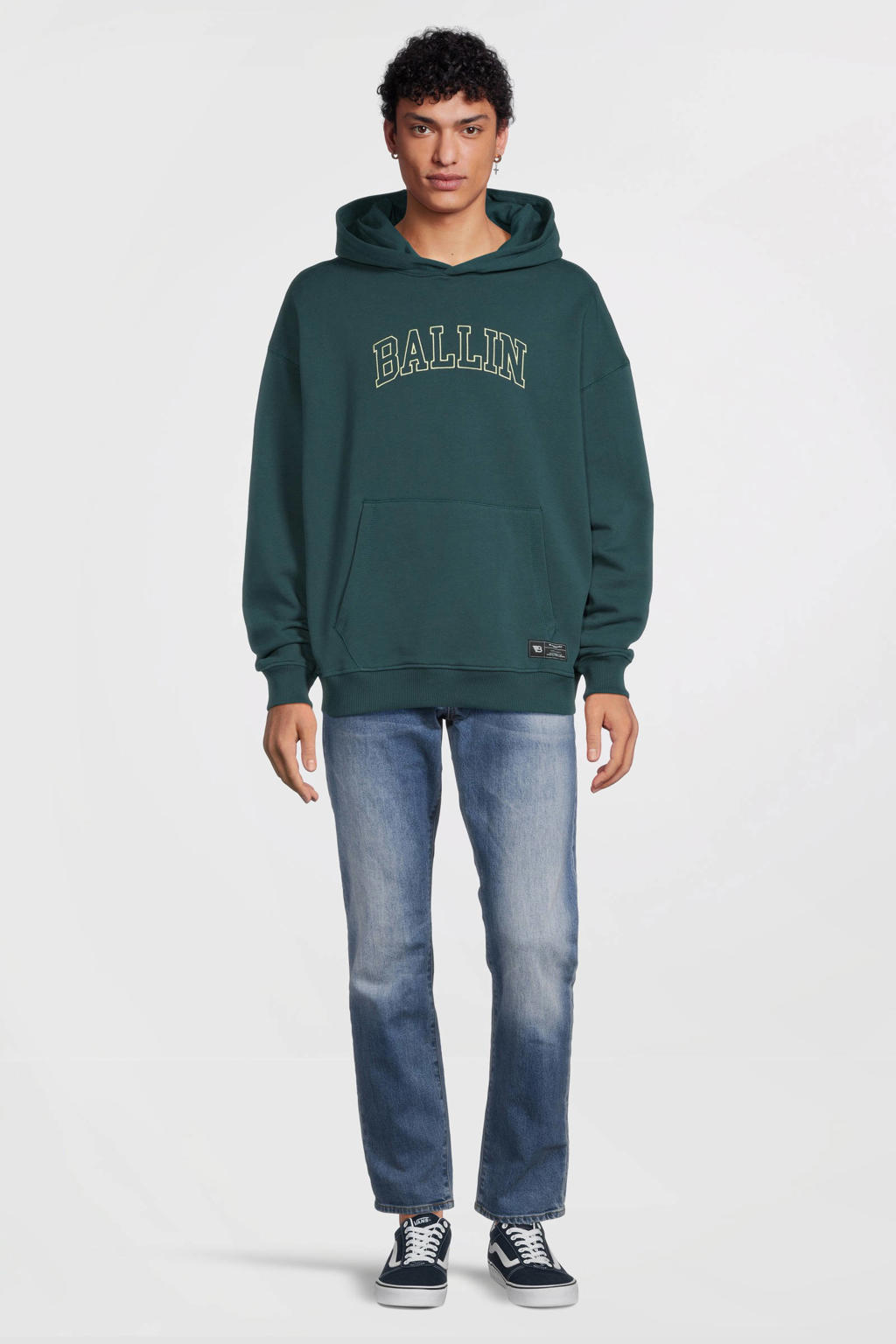 Ballin hoodie van katoen green | wehkamp