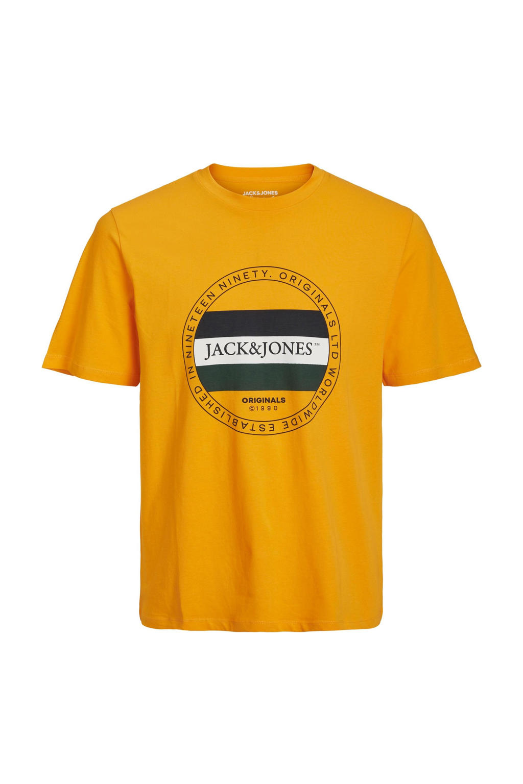 JACK & JONES JUNIOR T-shirt JORCODYY met printopdruk geel | wehkamp