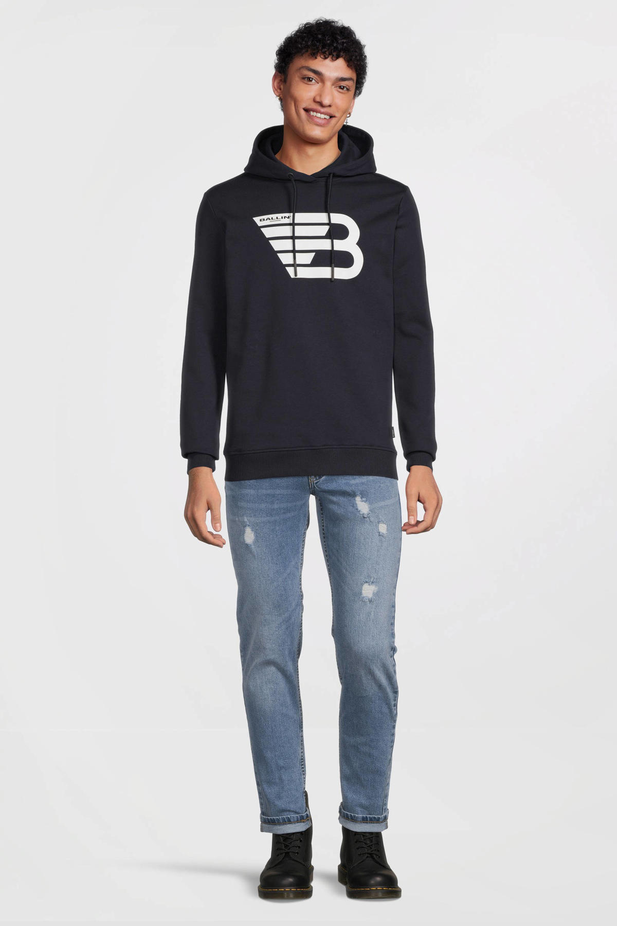 Ballin hoodie original icon met logo dark blue | wehkamp