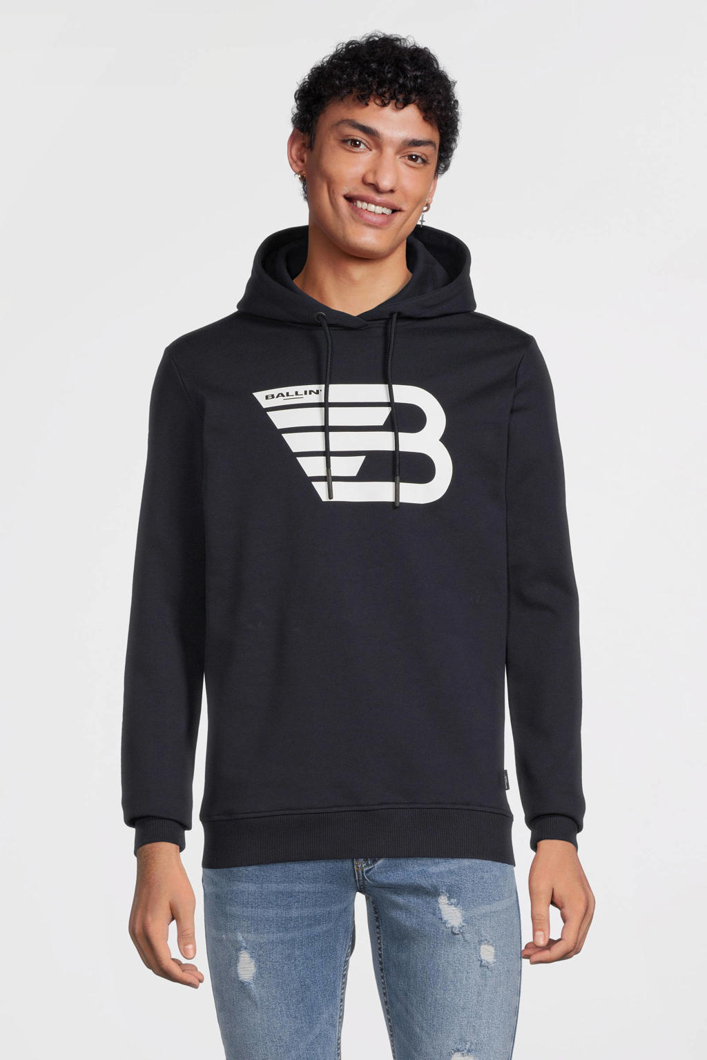 Ballin hoodie original icon met logo dark blue | wehkamp
