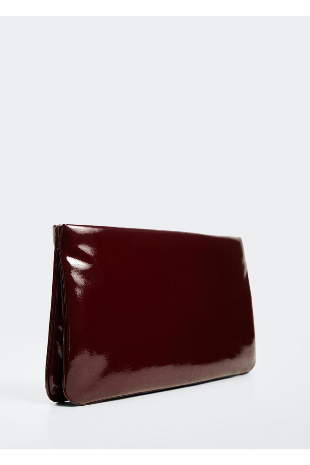Mango metallic clutch donkerrood | wehkamp