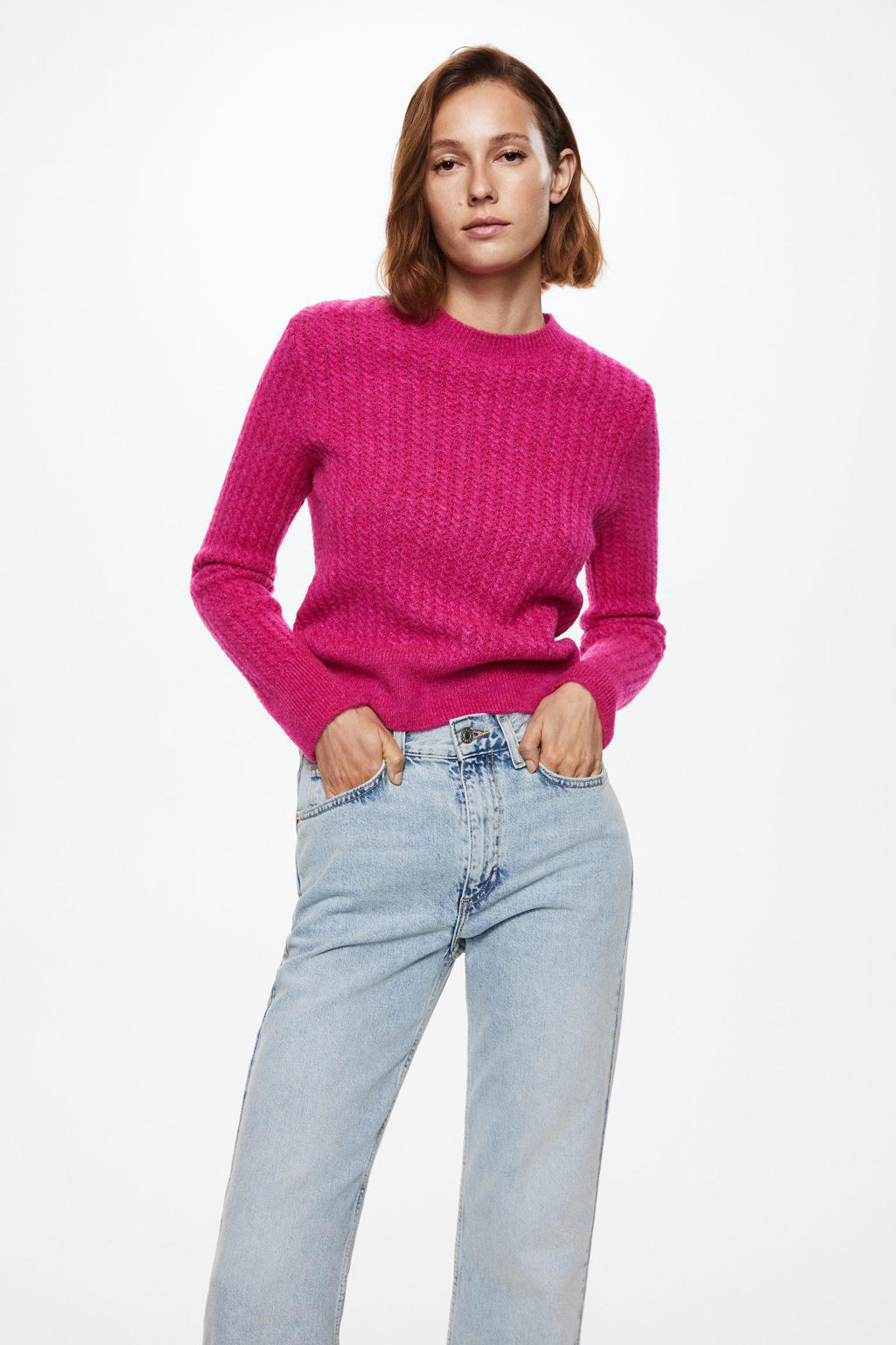Mango kabeltrui fuchsia kopen? | Morgen in huis | wehkamp