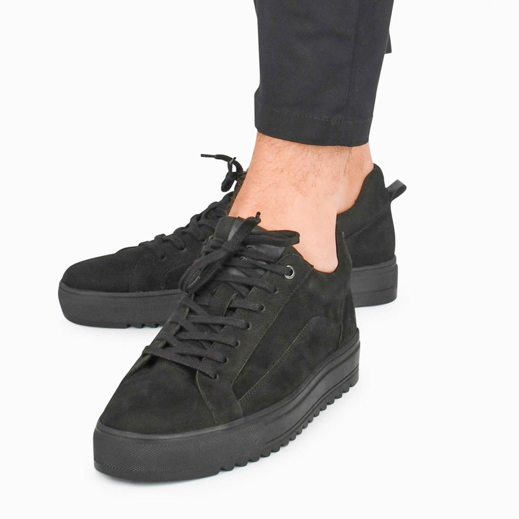 PS Poelman MIKE suede sneakers zwart | wehkamp