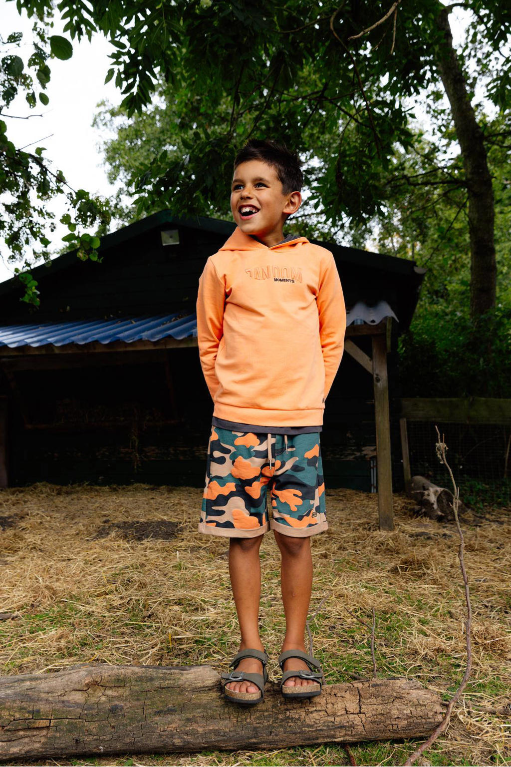 Quapi hoodie met tekst oranje | wehkamp