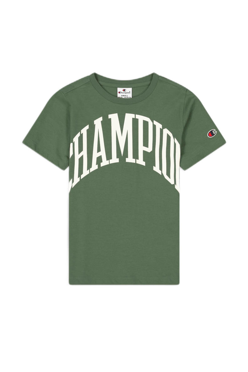 Champion T-shirt met logo kaki | wehkamp