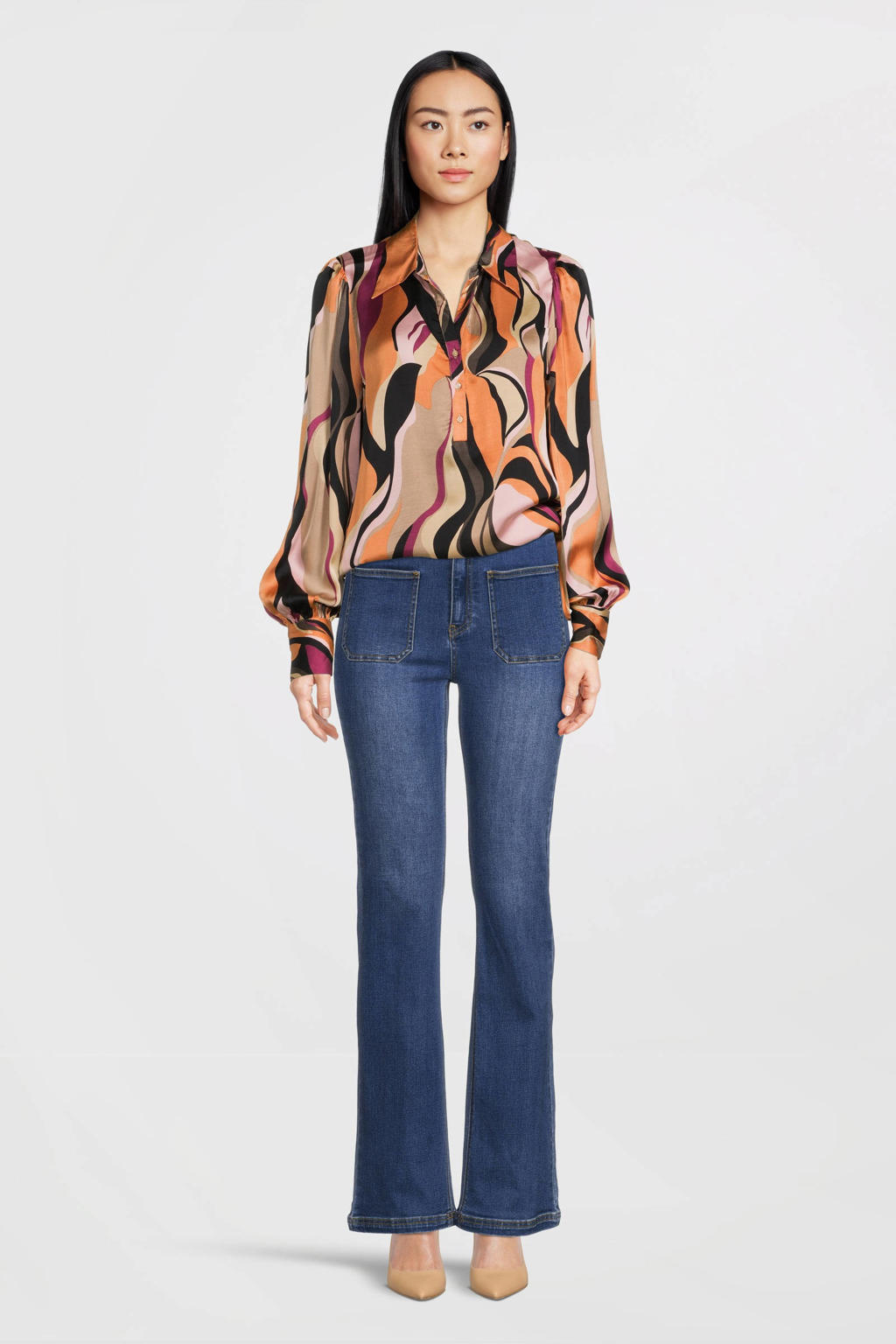 Soyaconcept top SC-JAMILLA met all over print oranje/roze/zwart | wehkamp