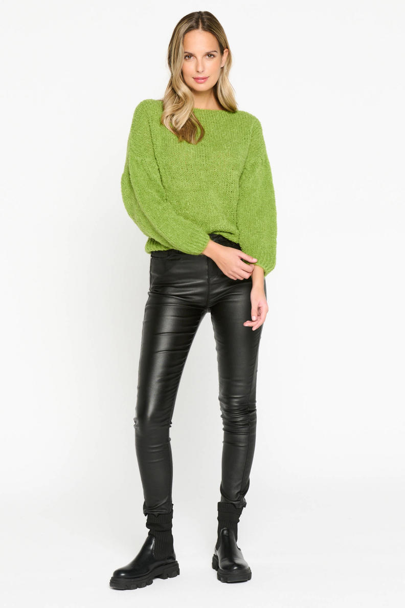 LOLALIZA grofgebreide trui met wol groen | wehkamp