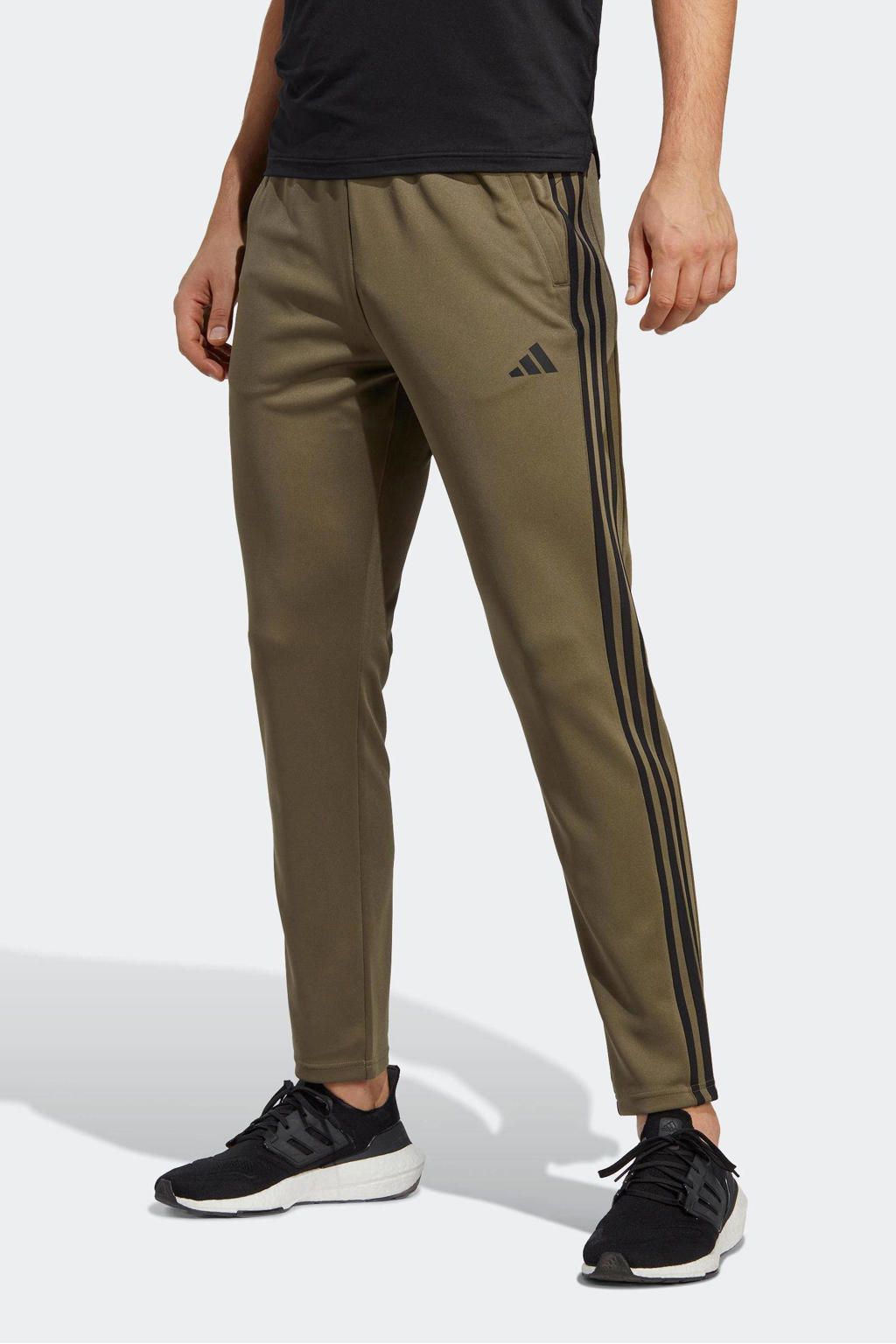adidas Performance sportbroek olijfgroen/zwart | wehkamp