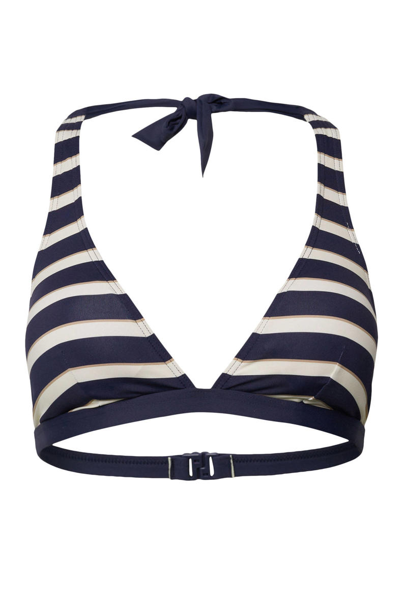 Esprit Women Beach Voorgevormde Triangel Bikinitop Donkerblauwwit