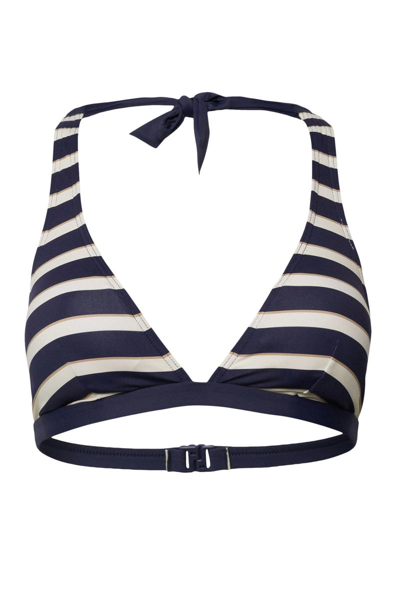 Esprit Women Beach Voorgevormde Triangel Bikinitop Donkerblauwwit