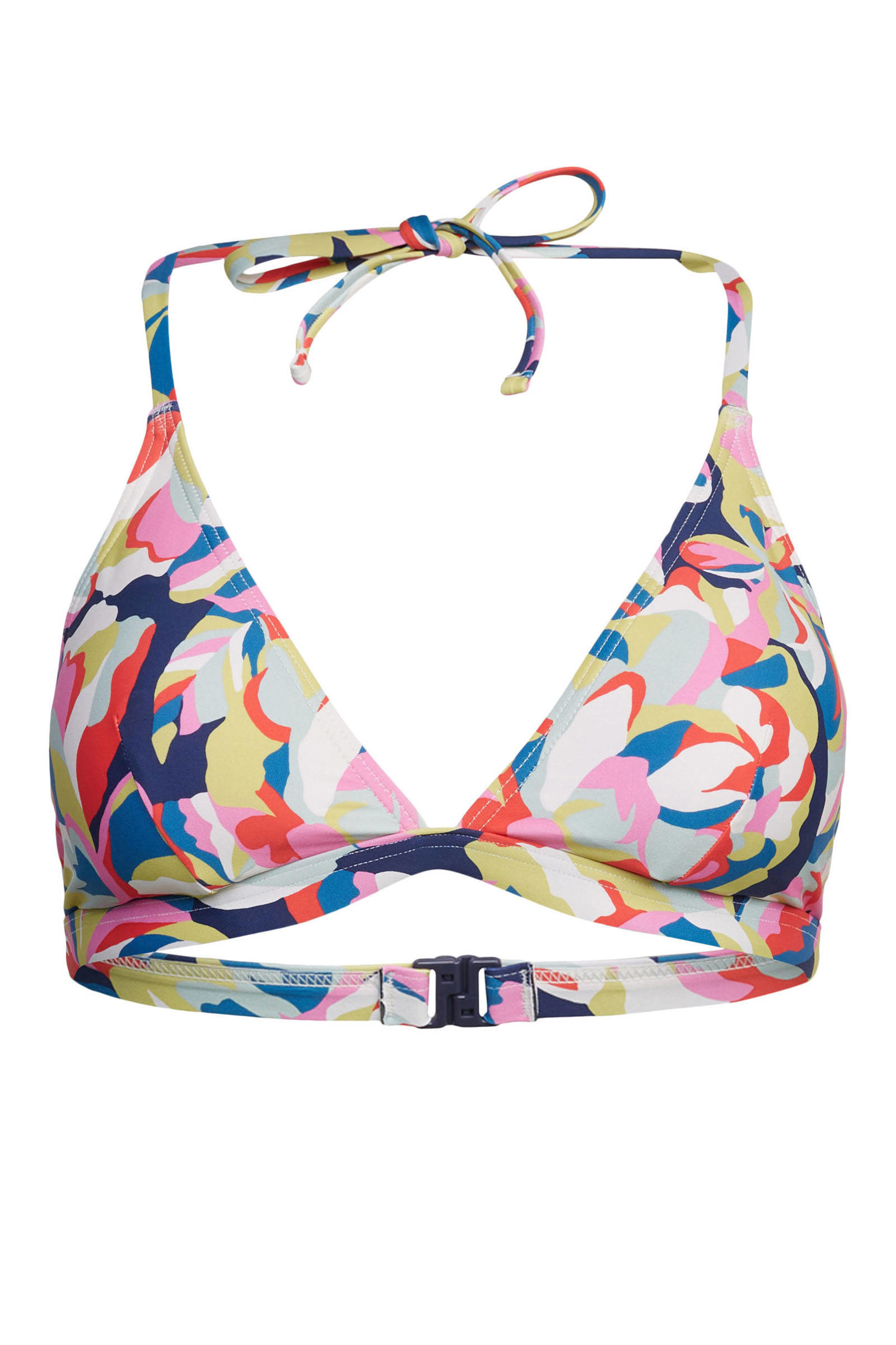 ESPRIT Women Beach voorgevormde triangel bikinitop blauw/roze/geel ...