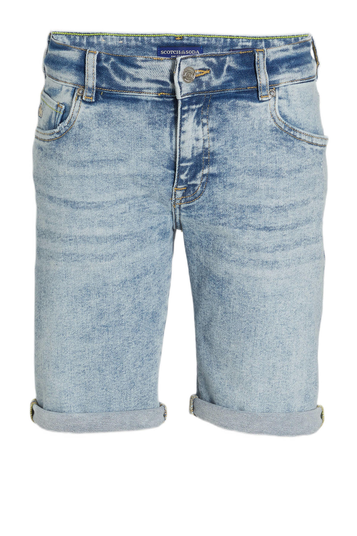Scotch & Soda slim fit denim short stonewashed | wehkamp