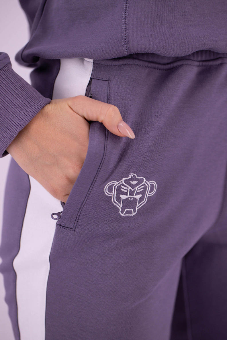 BLACK BANANAS straight fit joggingbroek ANORAK SWEATPANTS met logo en patches paars | wehkamp