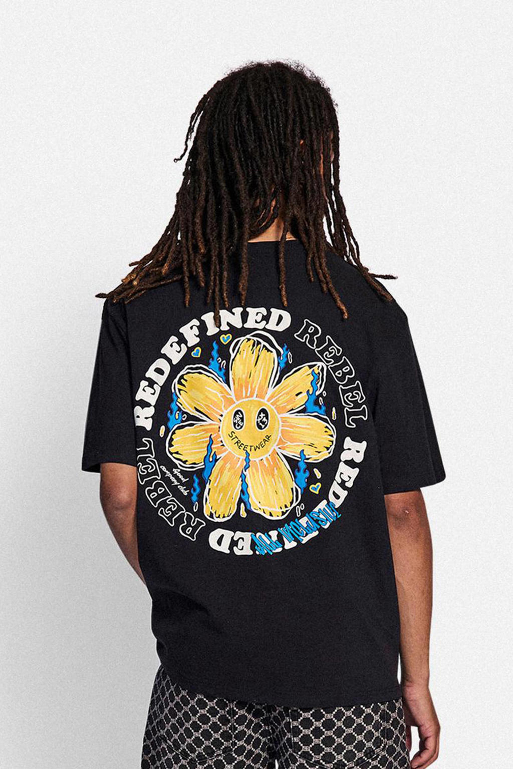 Redefined Rebel oversized T-shirt RRCarter met backprint zwart | wehkamp