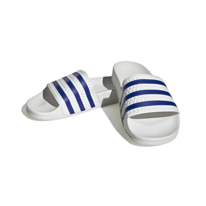 adidas Originals badslippers wit/blauw | wehkamp