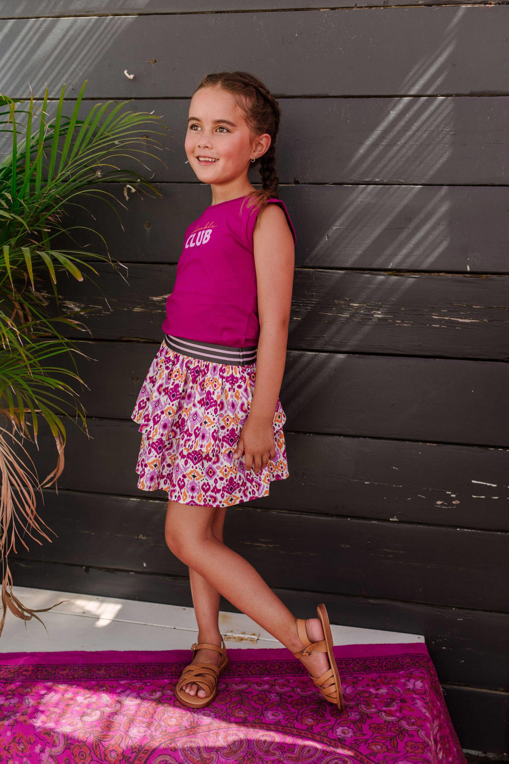 B.Nosy jurk B.Adorable met all over print fuchsia/multicolor | wehkamp