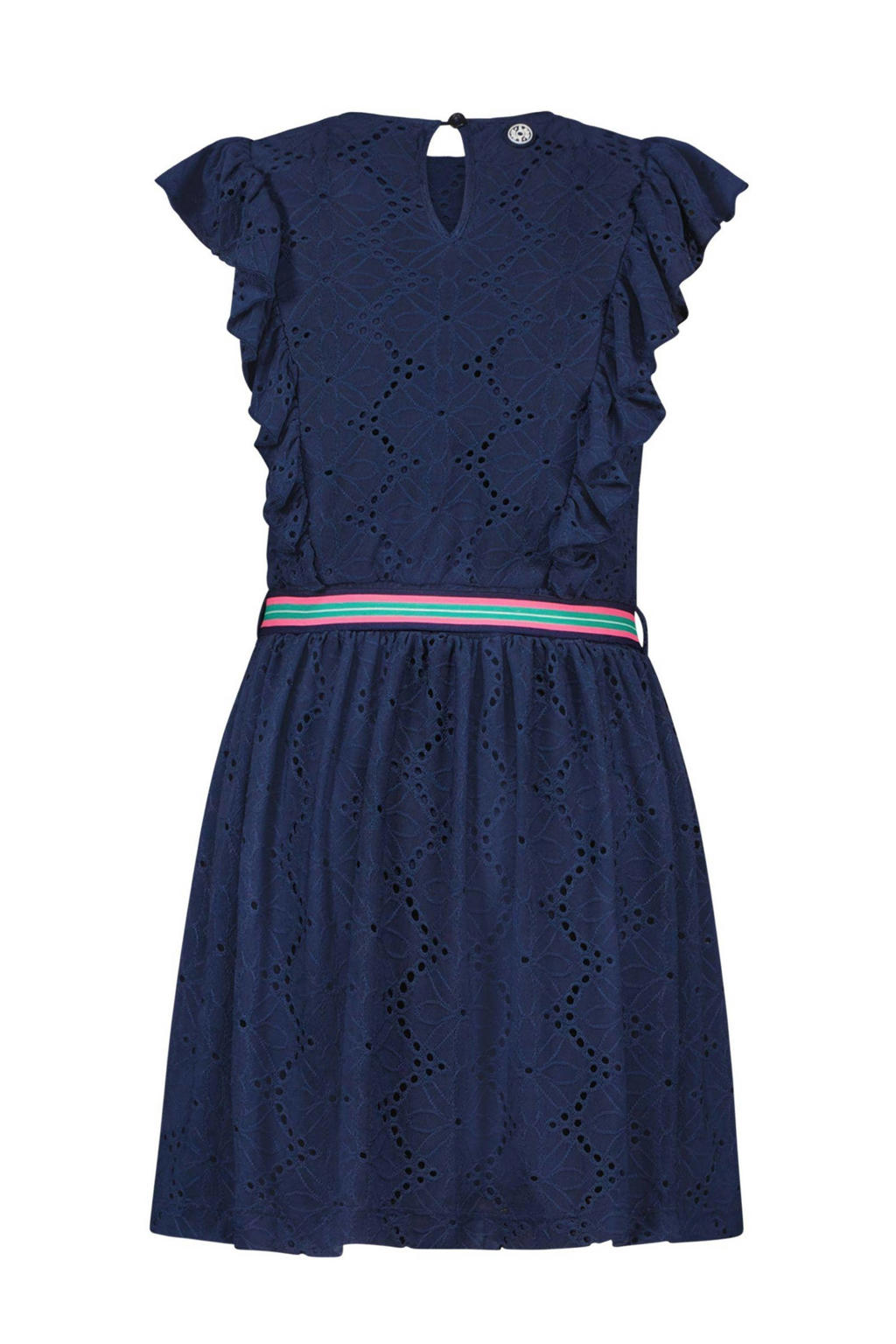 B.Nosy jurk B.Cute met tekst en ruches donkerblauw | wehkamp