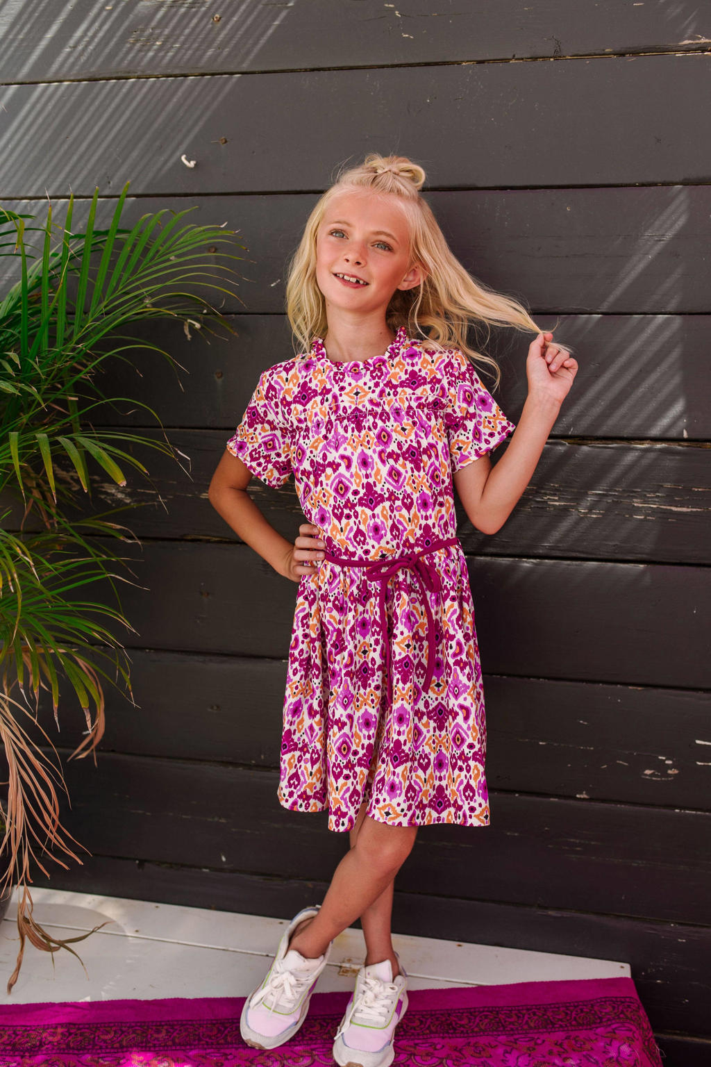 B.Nosy jurk B.Adorable met all over print fuchsia/multicolor | wehkamp