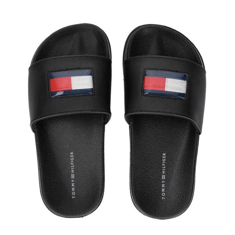 Tommy Hilfiger badslippers zwart | wehkamp