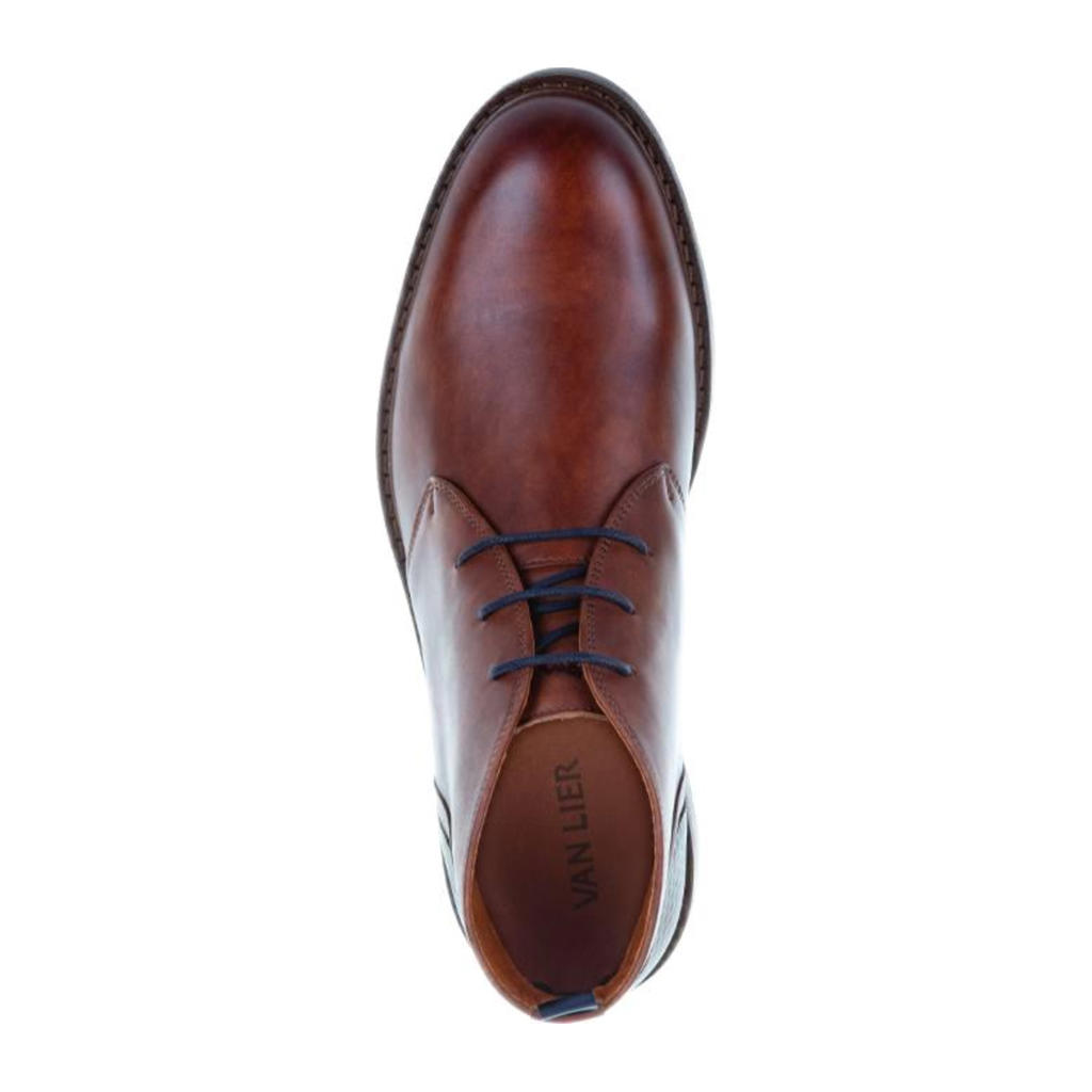 Van Lier Boston leren veterschoenen cognac | wehkamp
