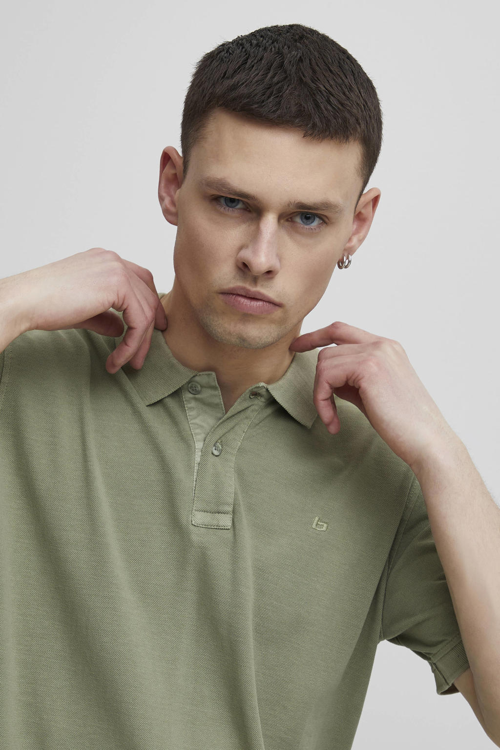 Blend regular fit polo 170115 oil green | wehkamp