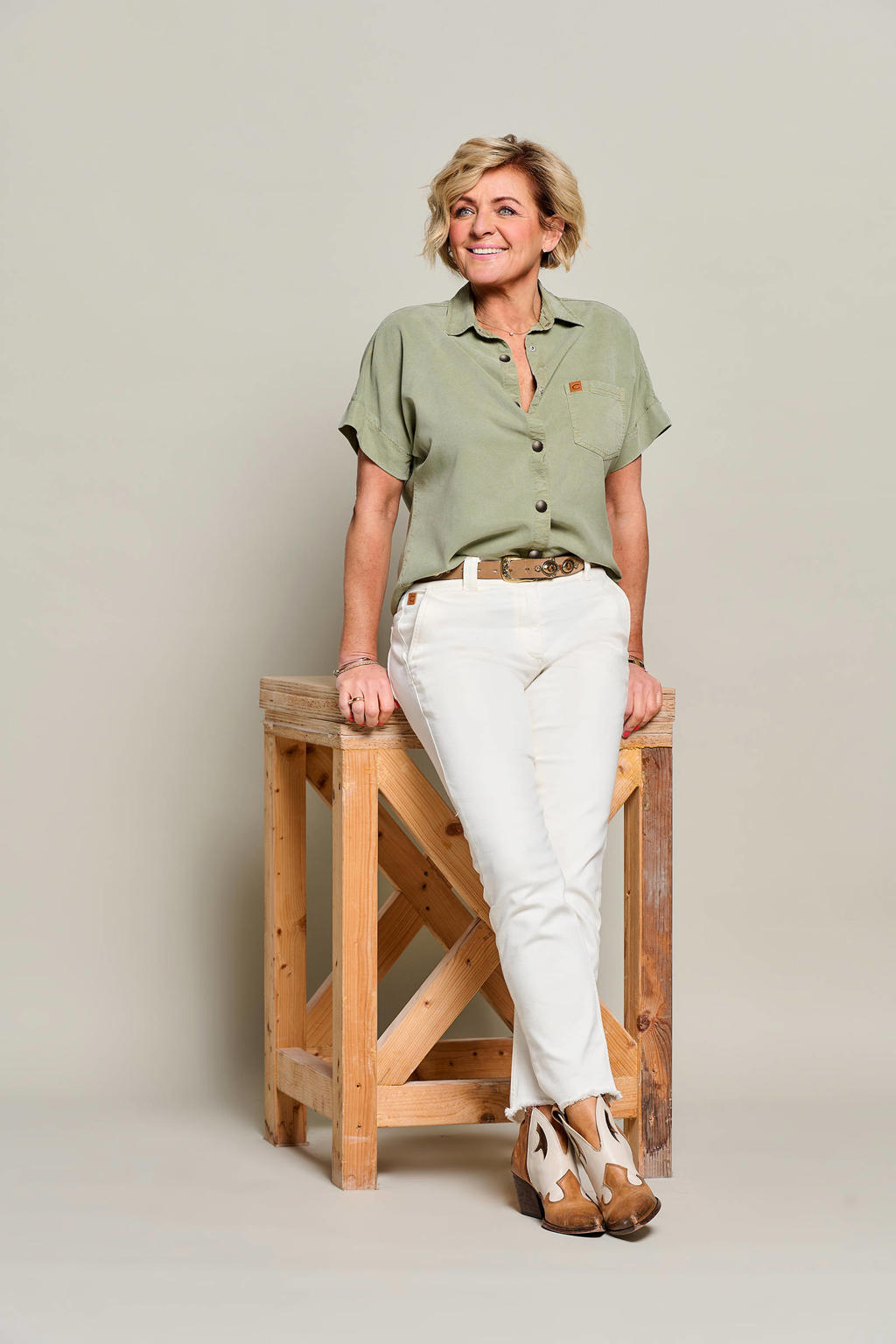 Mart Visser Caroline Tensen blouse Mirabel olijfgroen | wehkamp