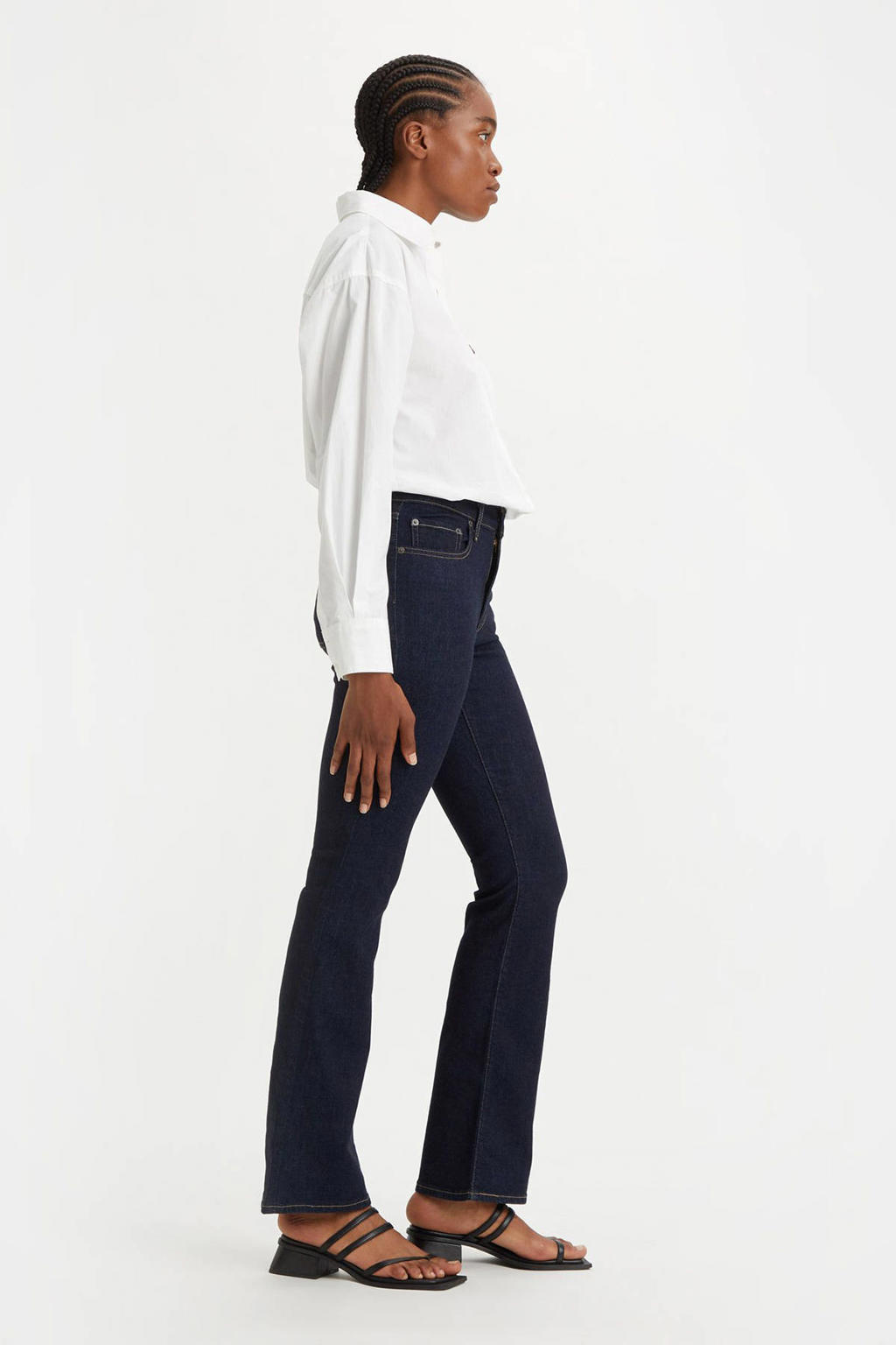 Levi's 725 high waist bootcut jeans dark blue denim | wehkamp