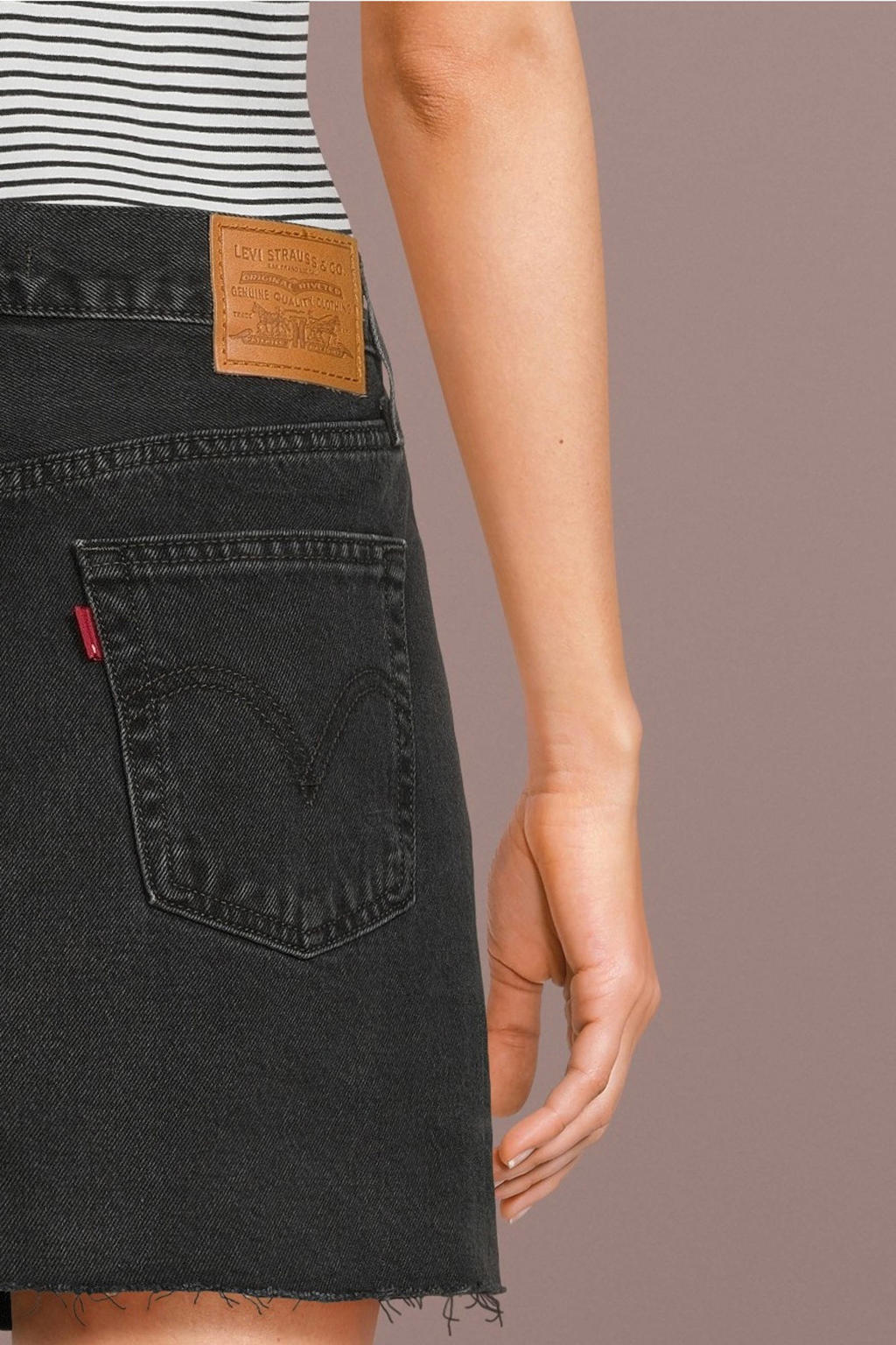 Levi's spijkerrok Icon black denim | wehkamp
