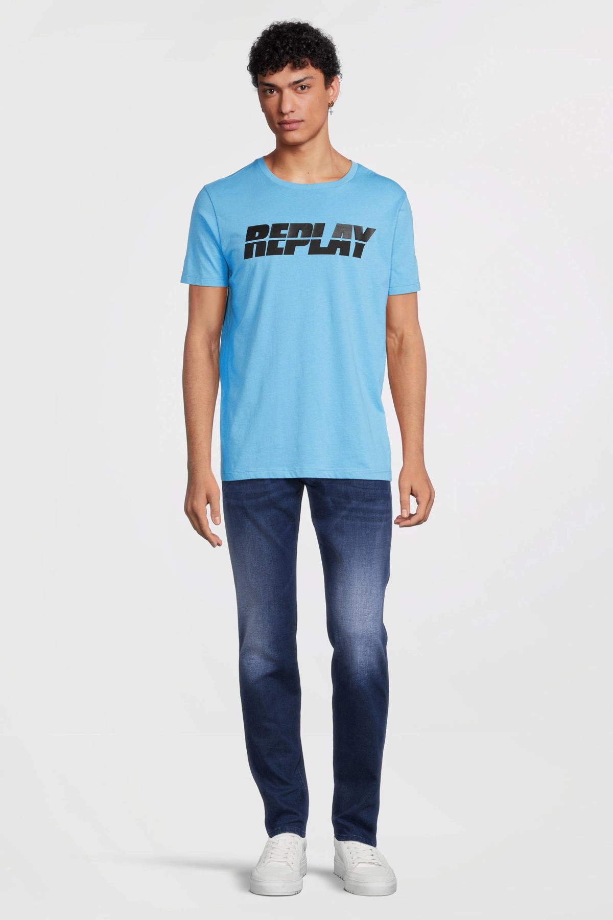REPLAY slim fit jeans ANBASS hyperflex medium blue | wehkamp