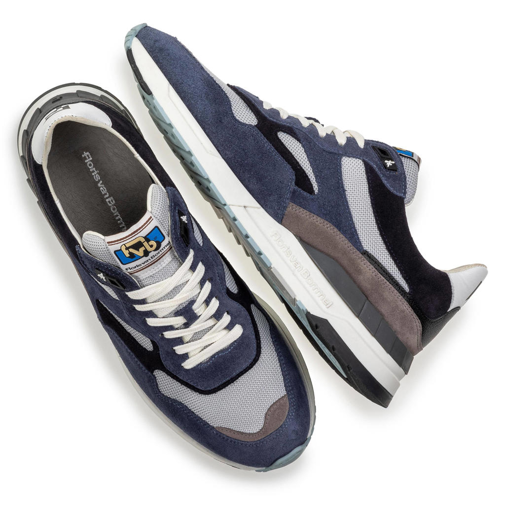 Floris van Bommel De Runner 02.01 suède sneakers blauw | wehkamp
