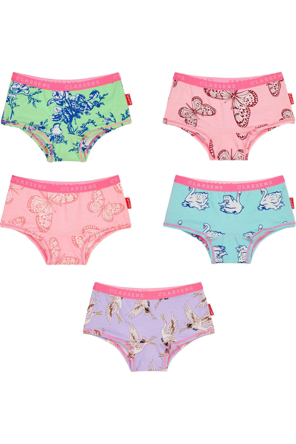 Claesen's hipster - set van 5 roze/blauw/groen | wehkamp