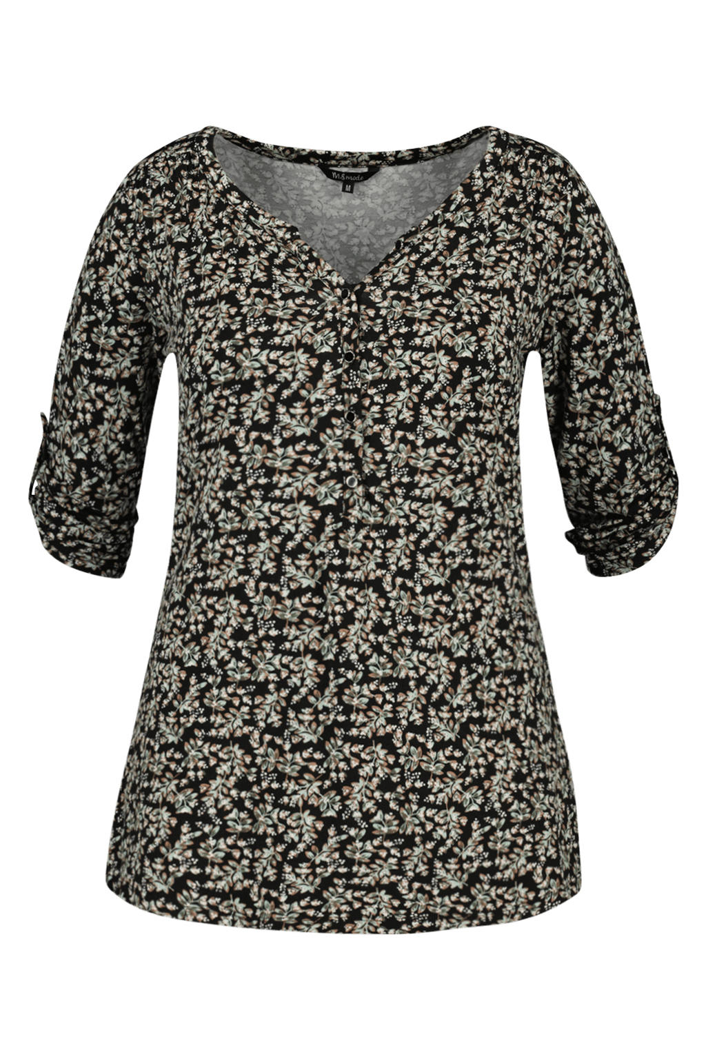 MS Mode top met all over print zwart | wehkamp