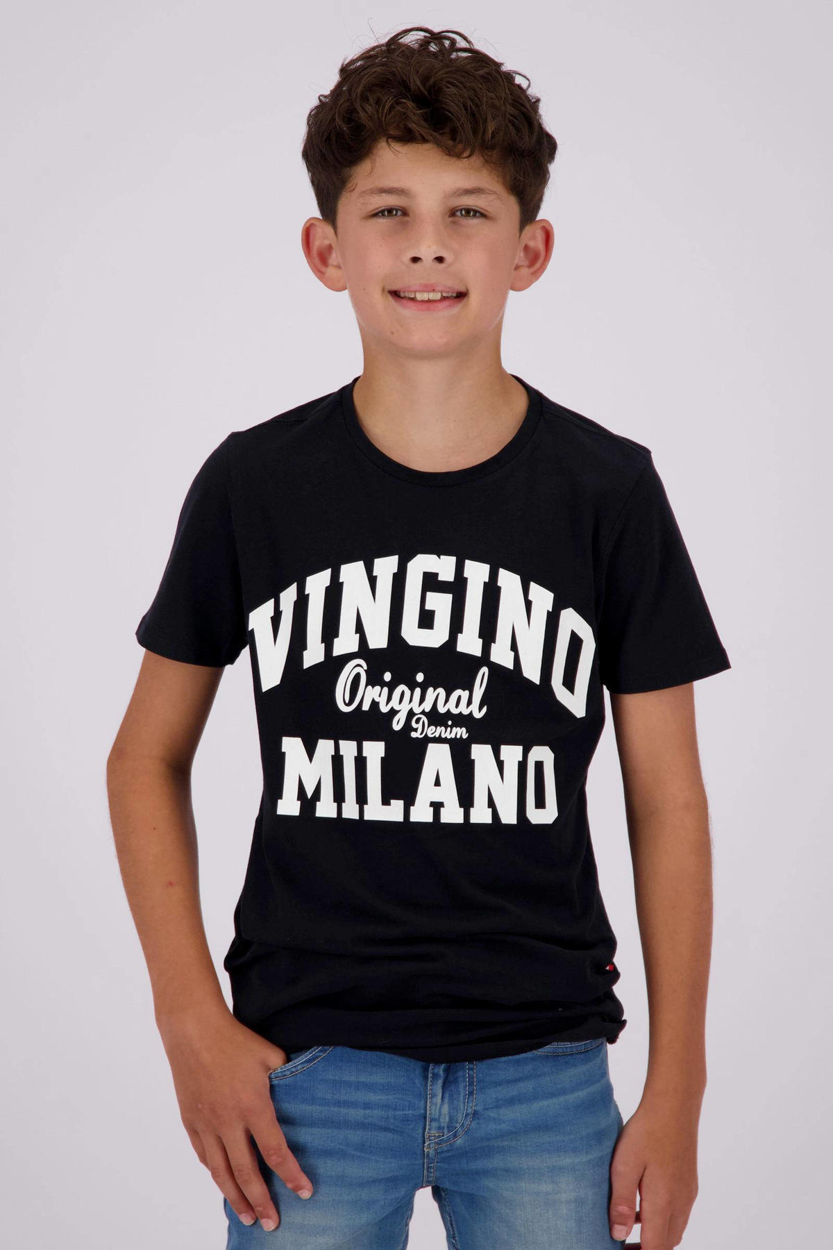 Vingino T-shirt met logo zwart | wehkamp