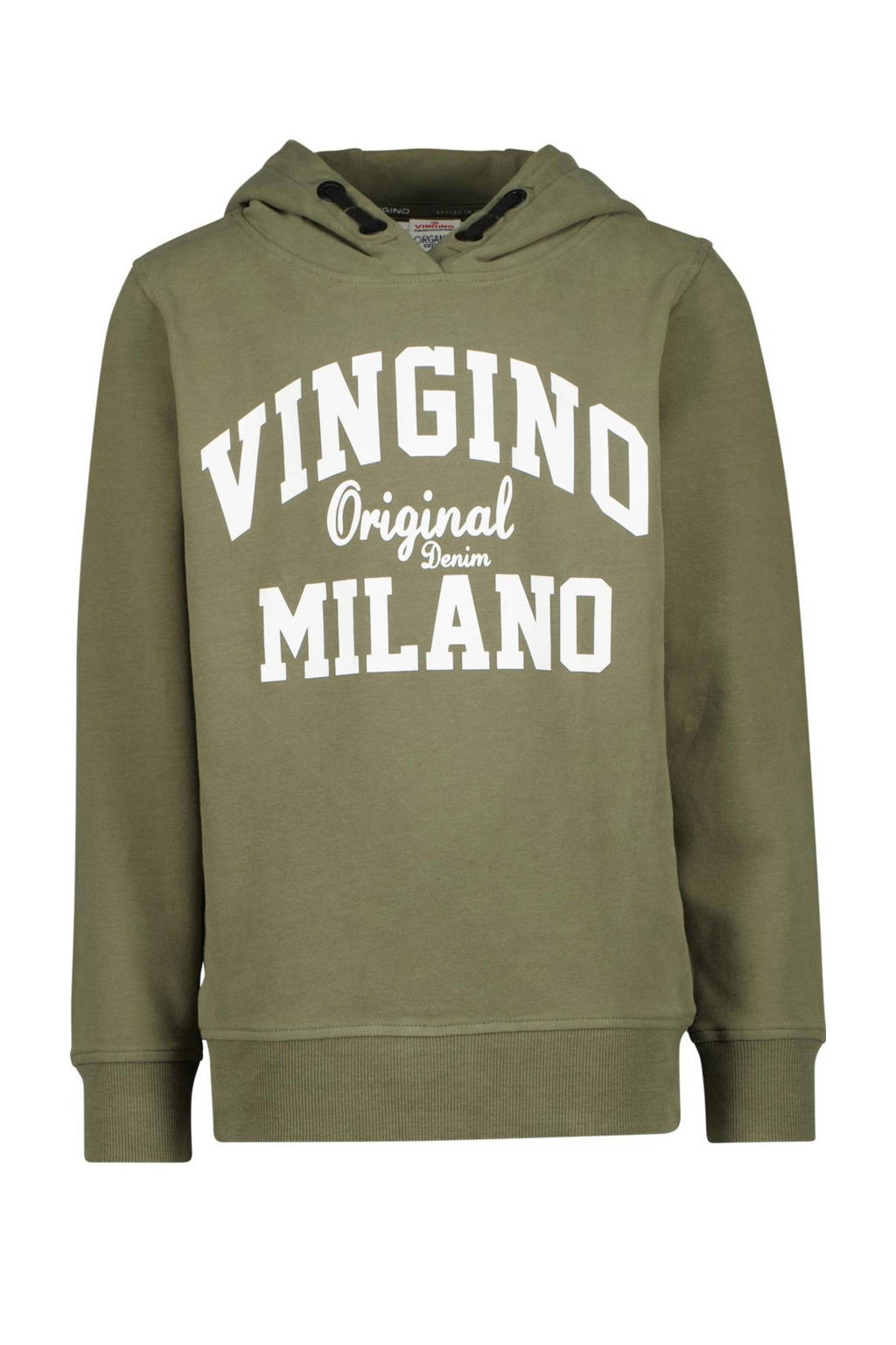 Vingino hoodie met logo army groen | wehkamp