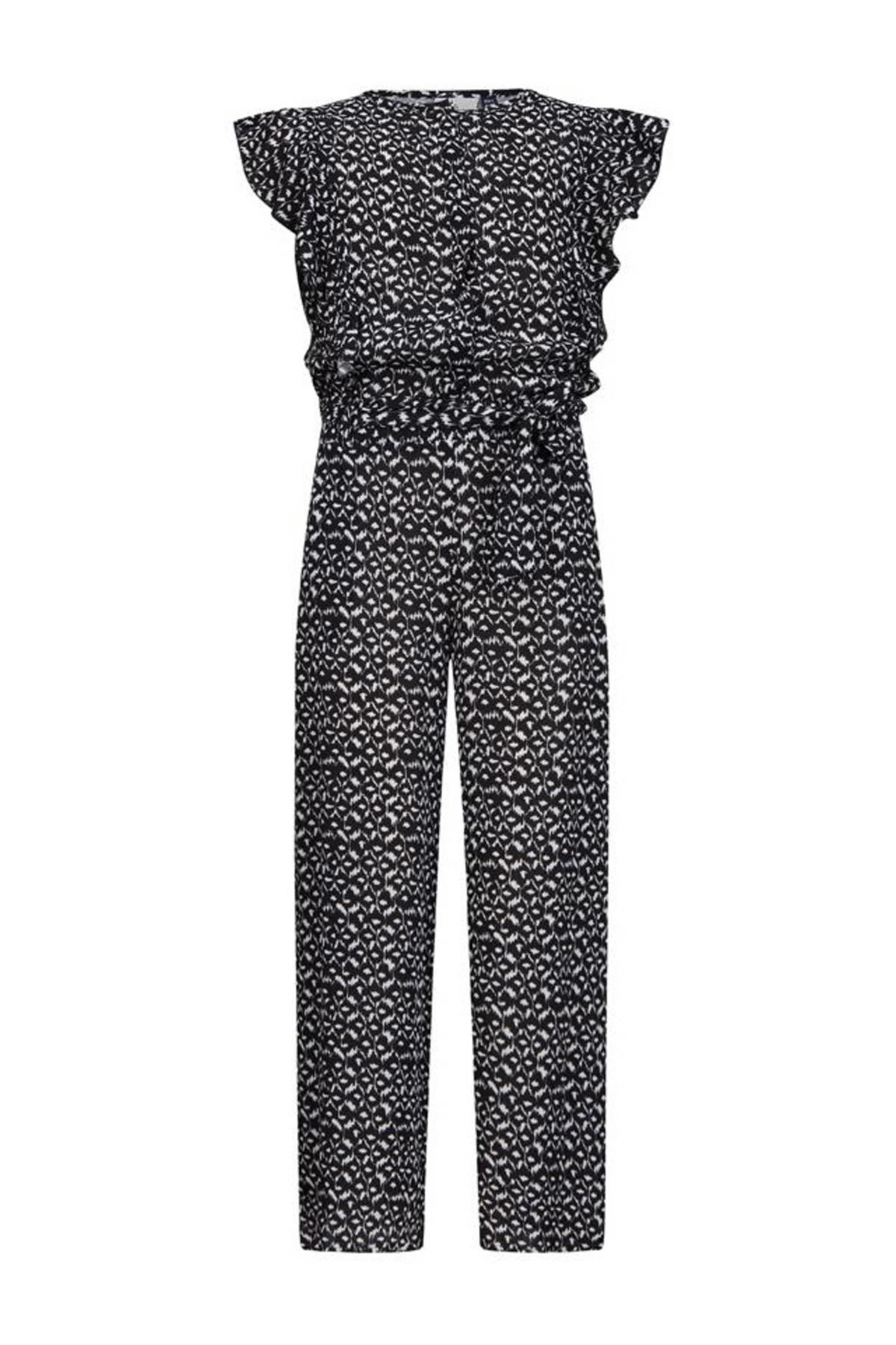 Retour Jeans jumpsuit Hester met all over print zwart/ecru | wehkamp