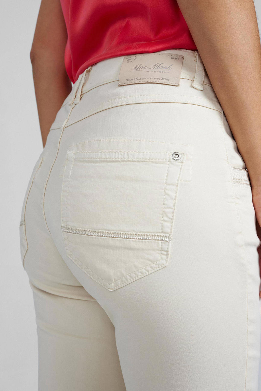 Mos Mosh high waist regular fit broek Naomi Treasure crème | wehkamp