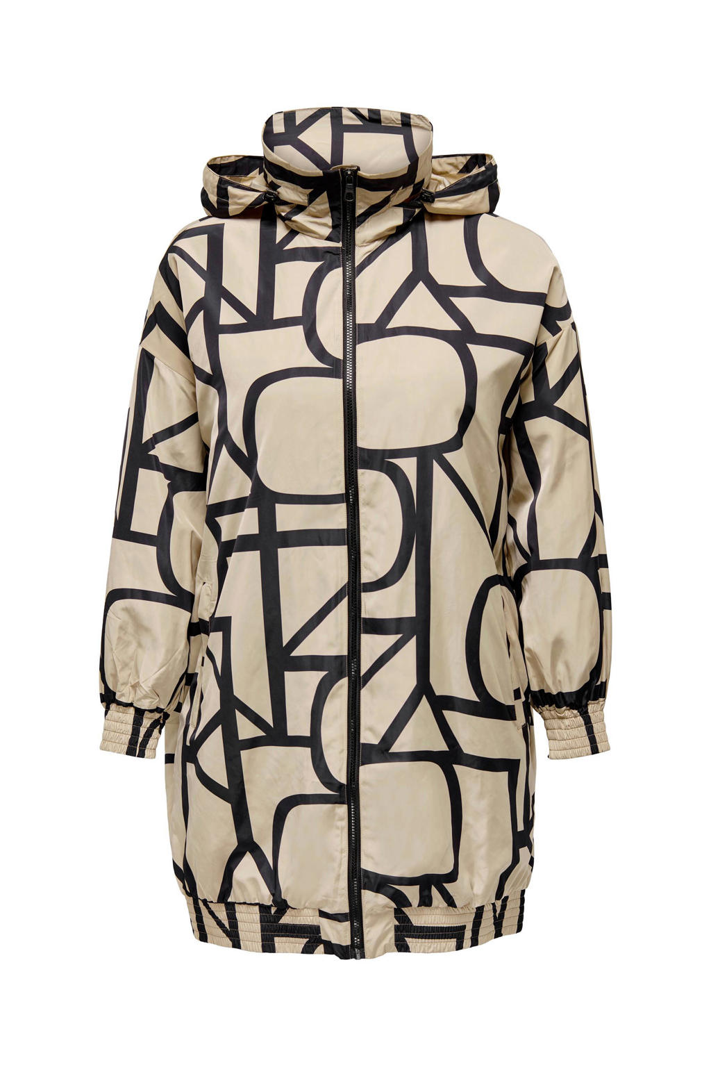 ONLY CARMAKOMA jas CARBETTY met grafische print zand/ zwart | wehkamp