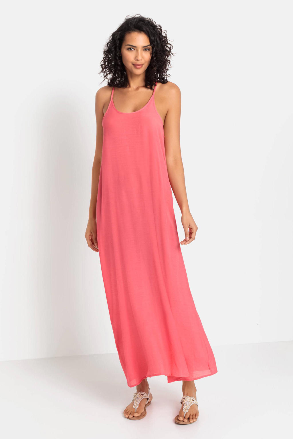Lascana strandjurk koraalrood | wehkamp