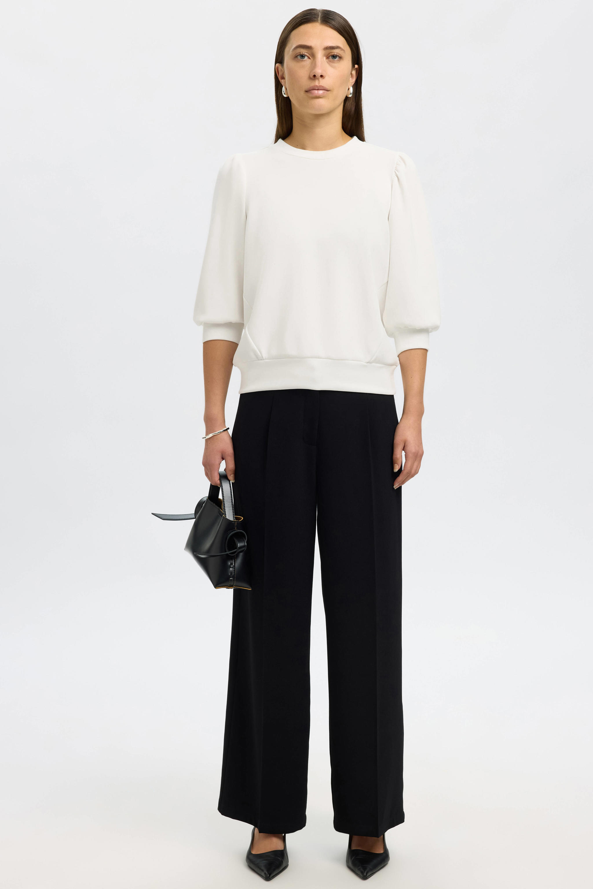 SELECTED FEMME sweater SLFTENNY met plooien wit | wehkamp