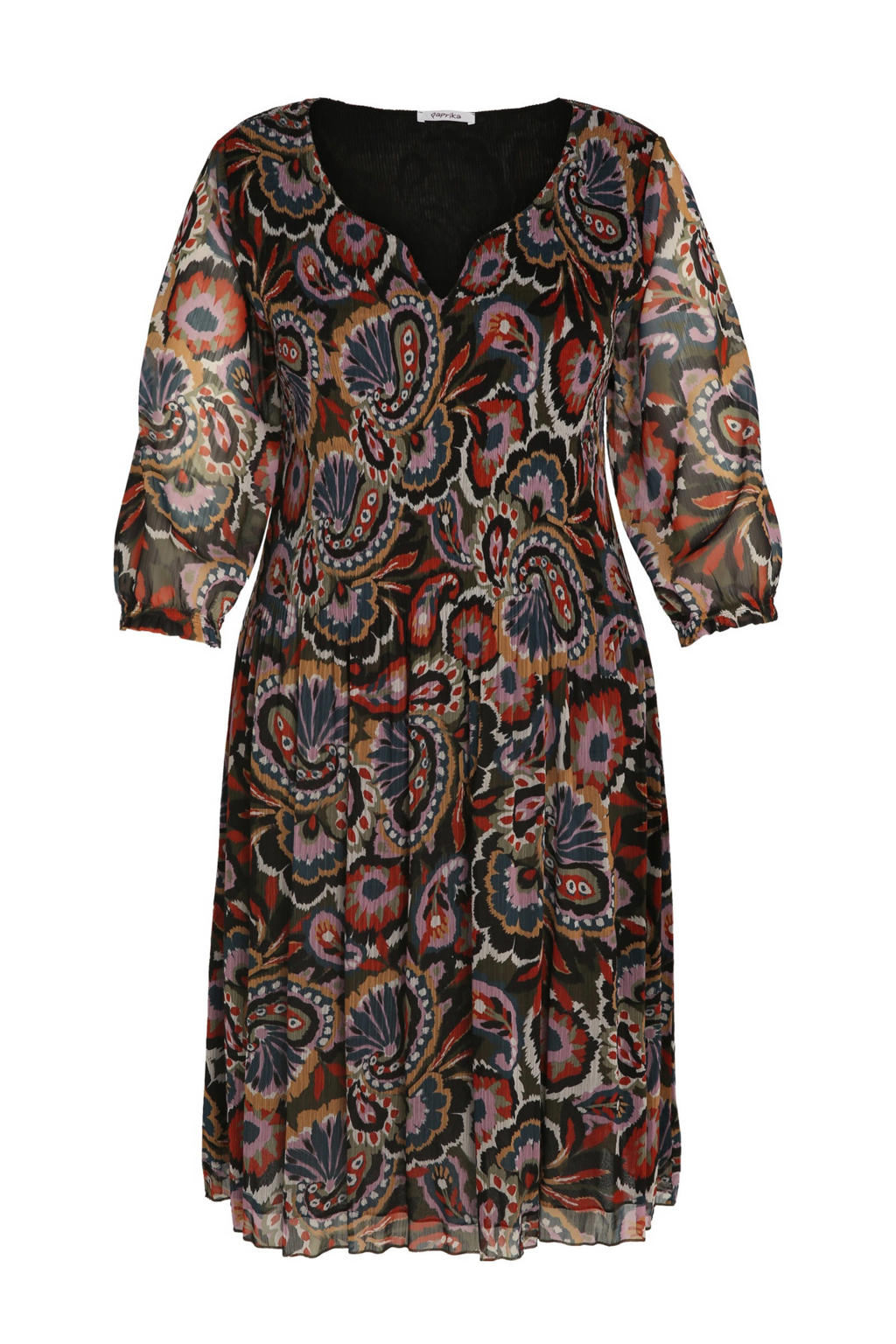 Paprika jurk met all over print multi | wehkamp