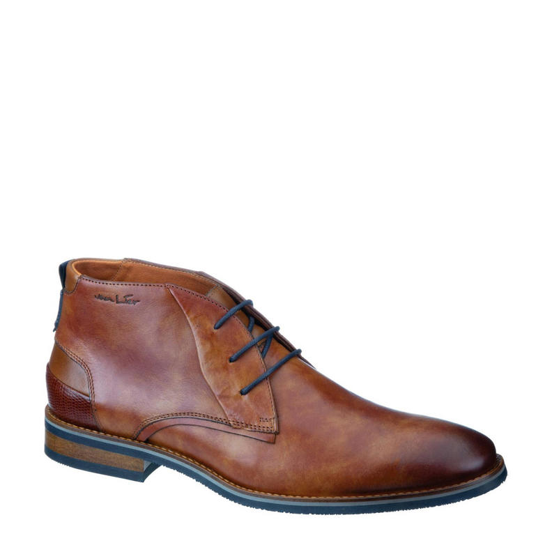 Van Lier Amalfi leren veterschoenen cognac | wehkamp