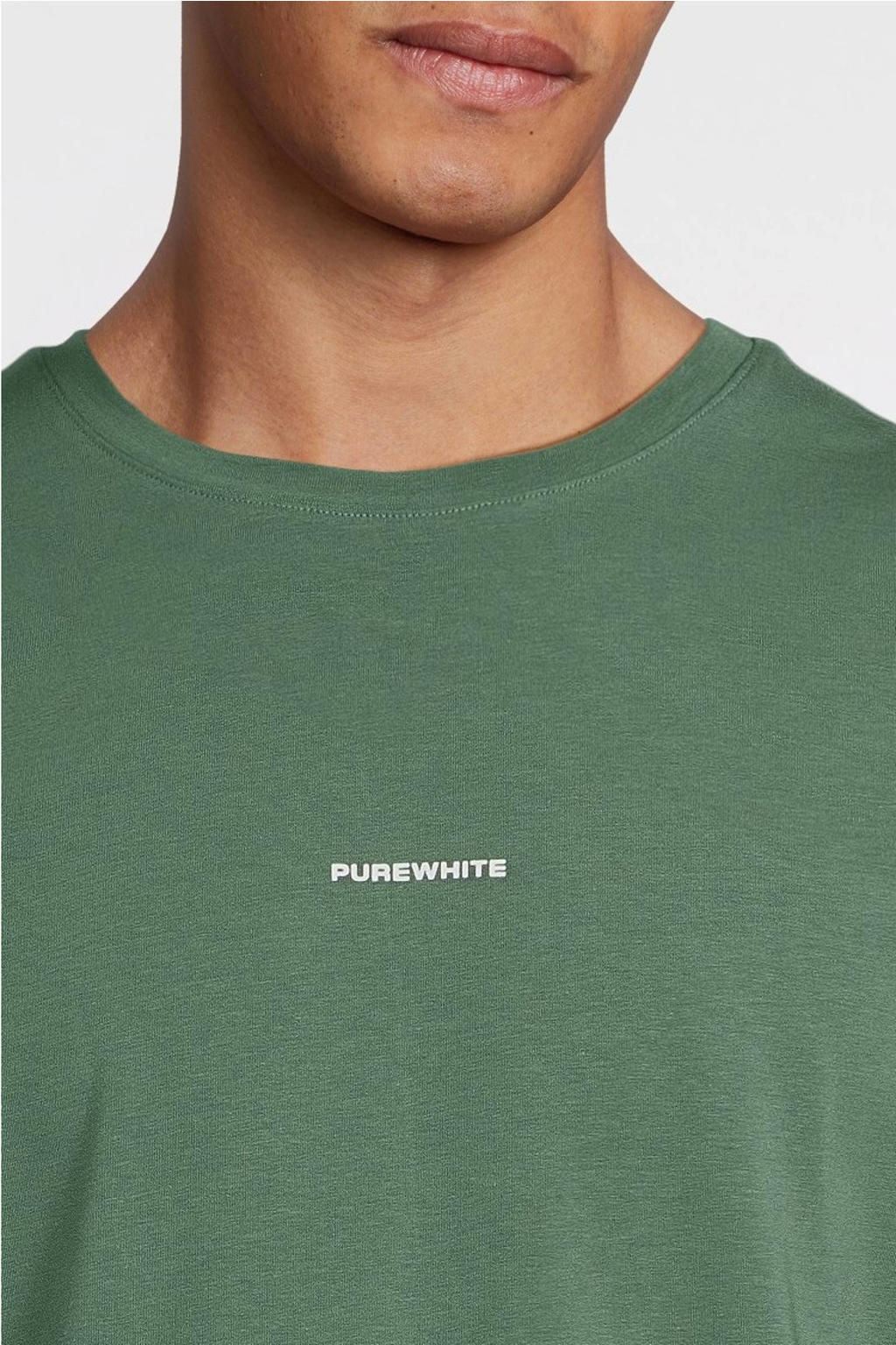 Pure Path regular fit T-shirt met backprint forest green | wehkamp