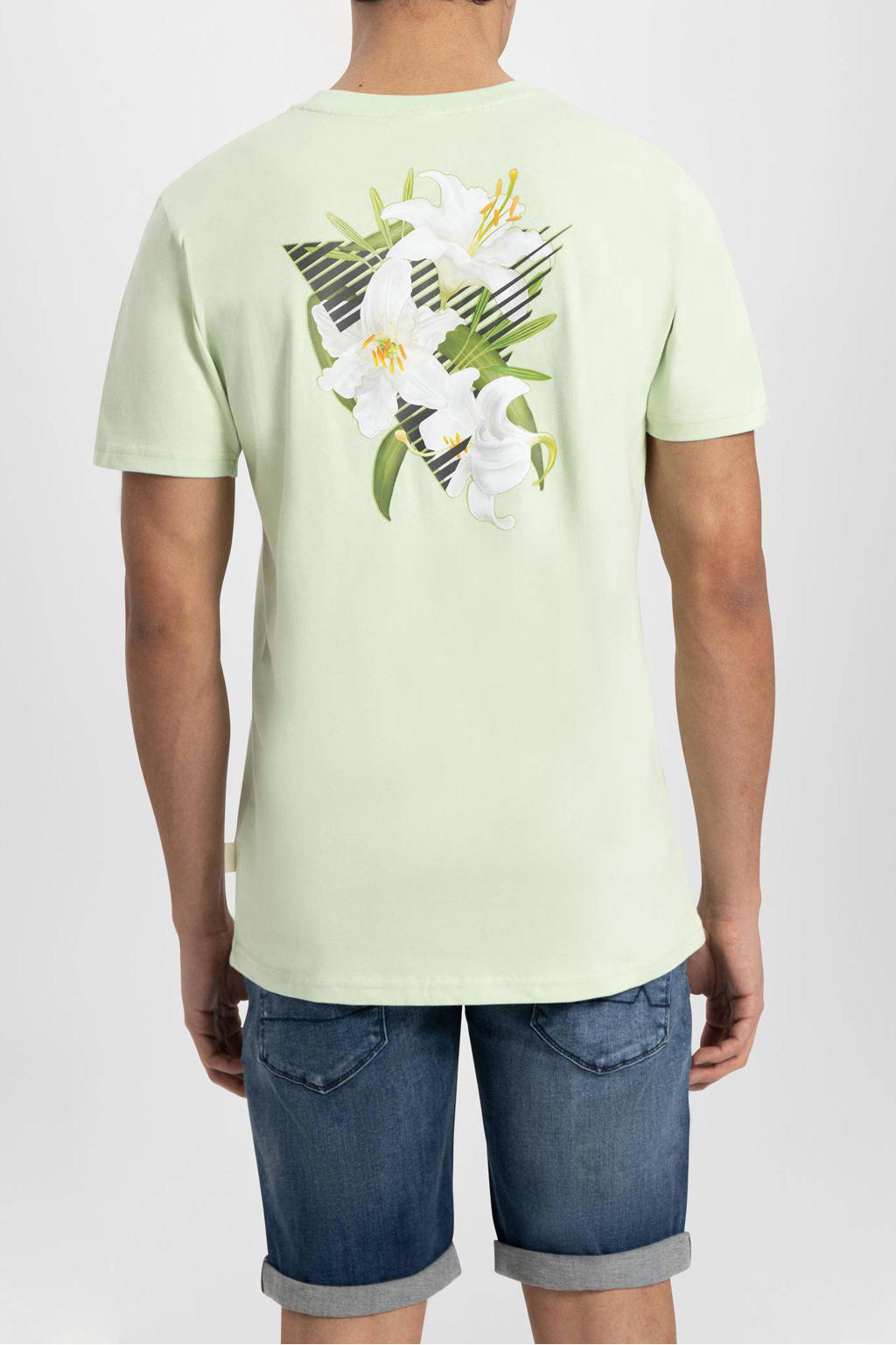 Pure Path regular fit T-shirt van biologisch katoen light green | wehkamp