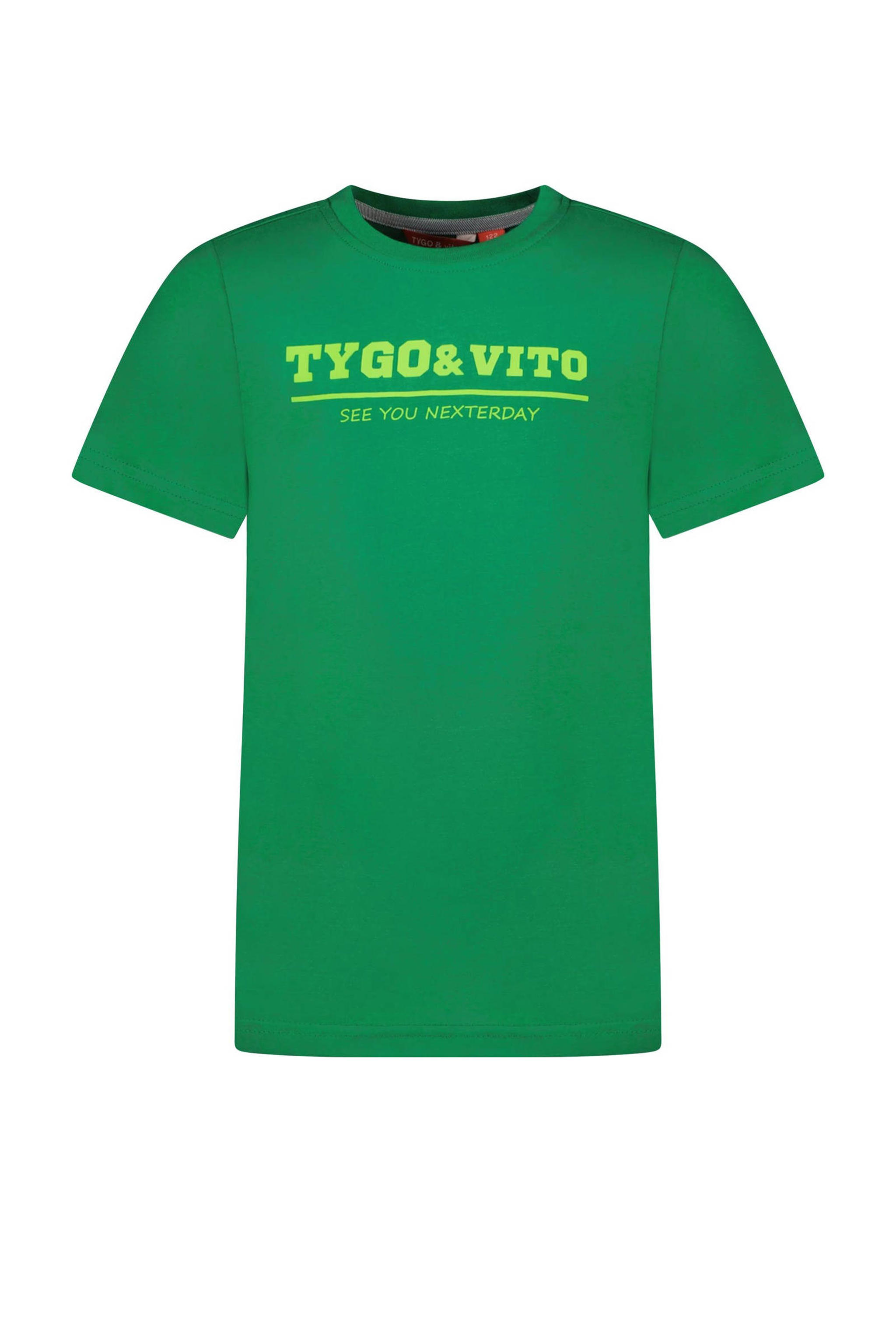 TYGO & vito T-shirt met logo groen | wehkamp
