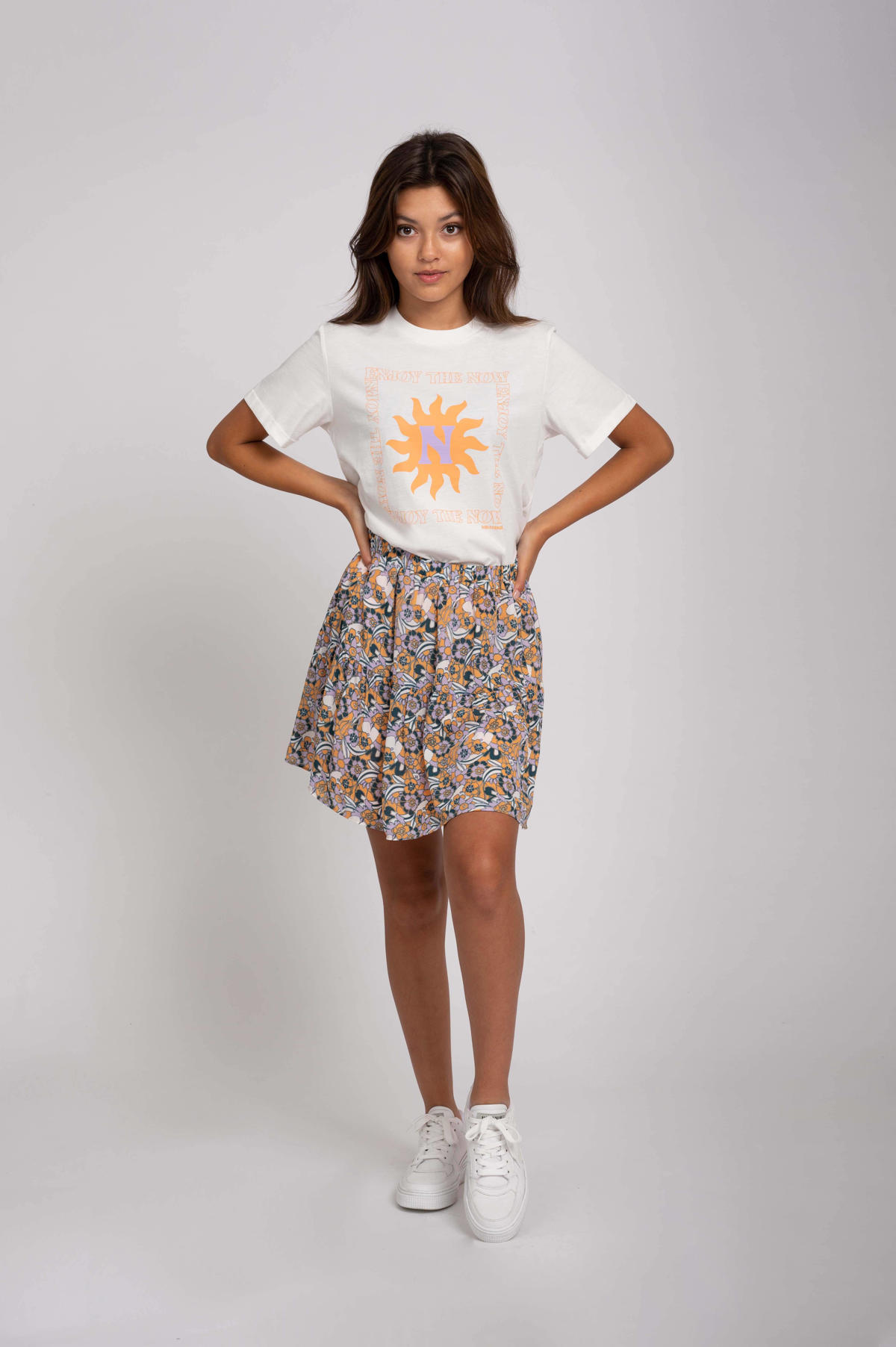 NIK&NIK T-shirt Sunny met printopdruk ecru | wehkamp