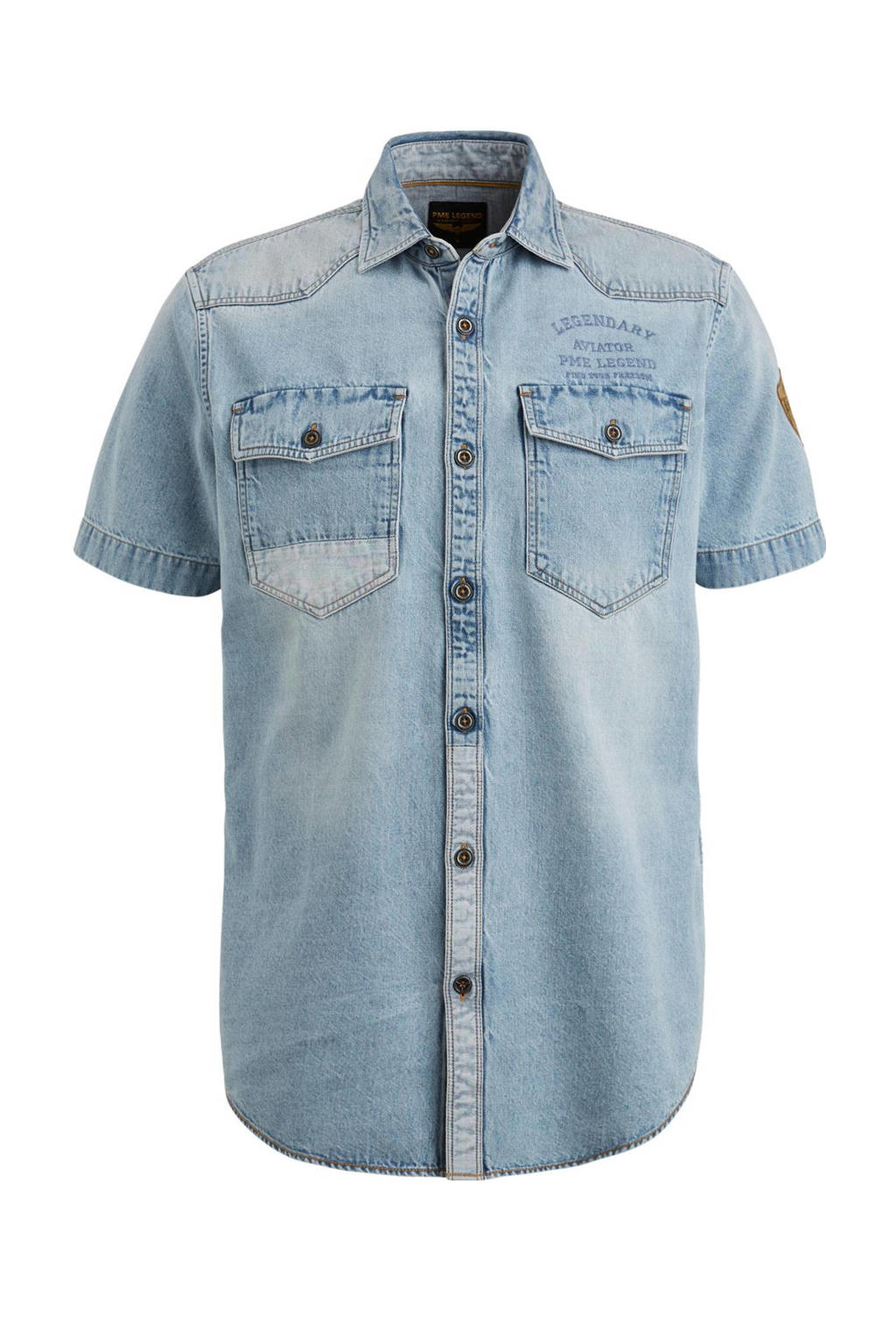 PME Legend regular fit denim overhemd blue denim | wehkamp