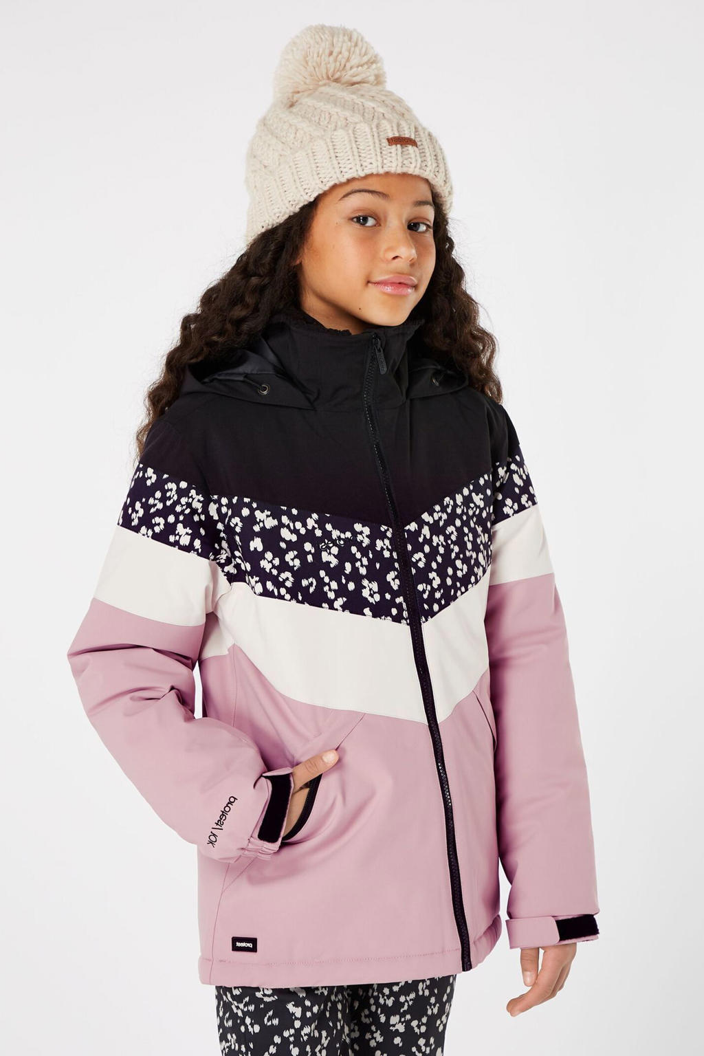 Protest ski-jack Fudgy Jr. roze/zwart | wehkamp