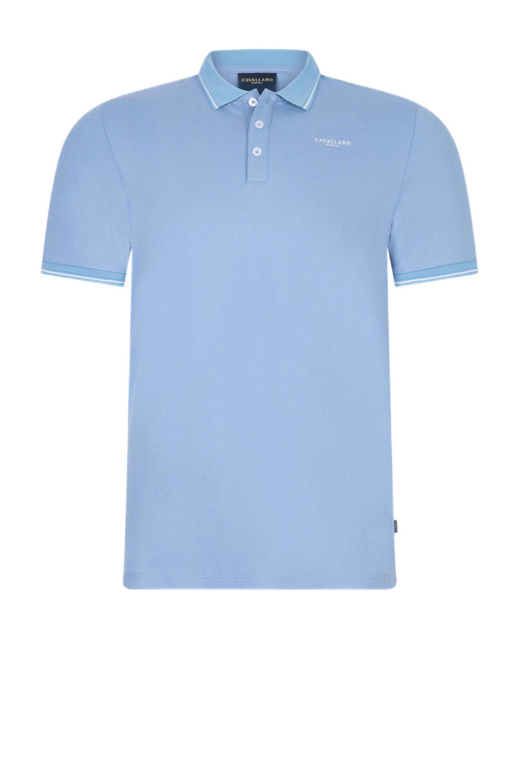 Cavallaro Napoli polo Andrio met contrastbies mid light blue | wehkamp